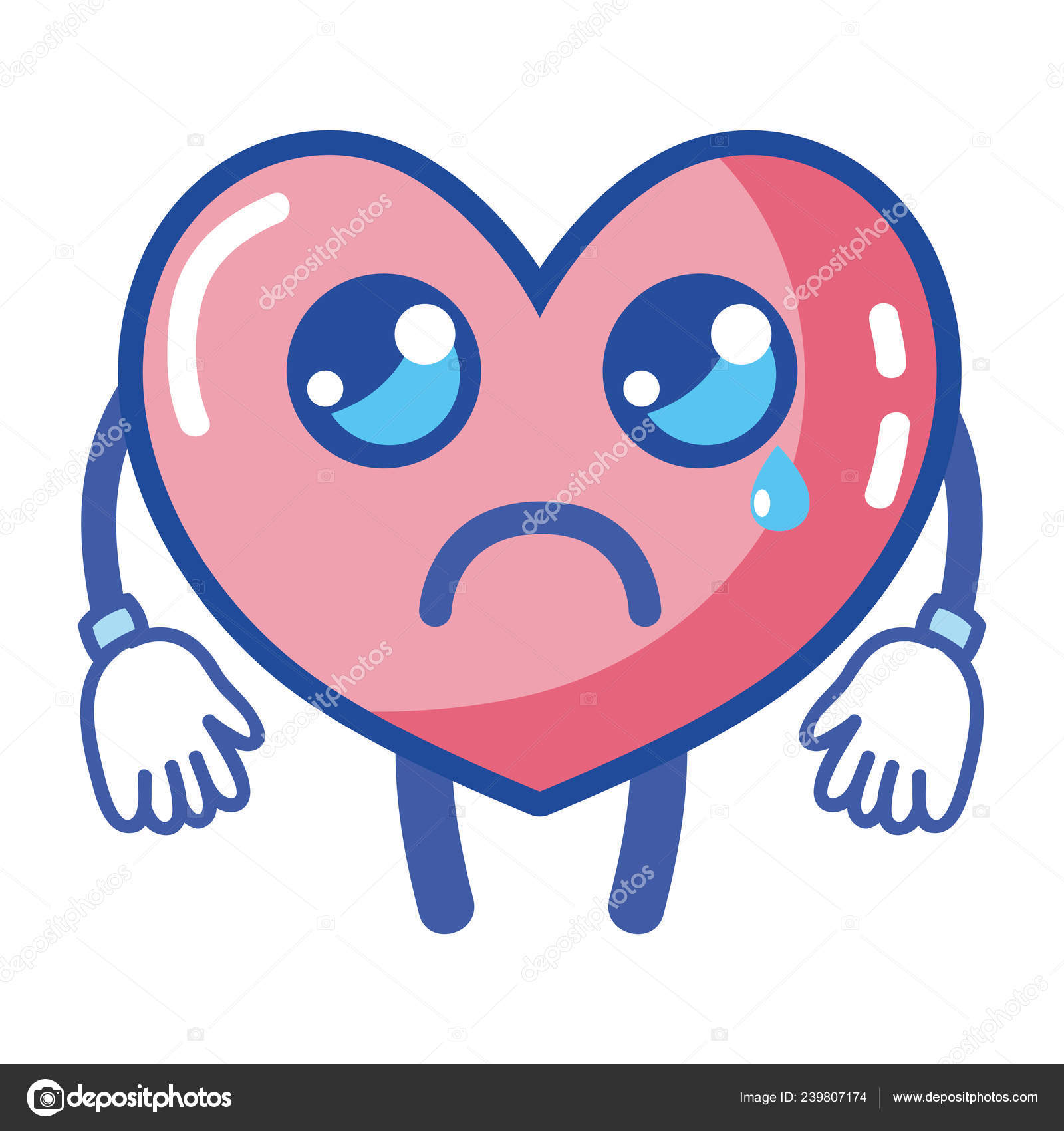 Crying Heart Cartoon