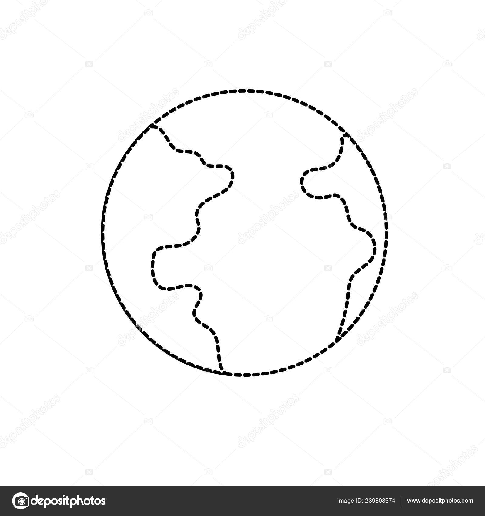 Dotted Shape Earth Planet Geography Ocean Map Vector Illustration Stock ...