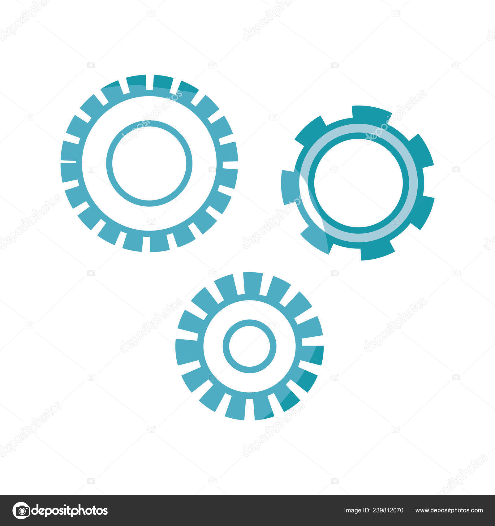 Silhouette Industry Gears Engineering Process Vector Illustration Stock ...