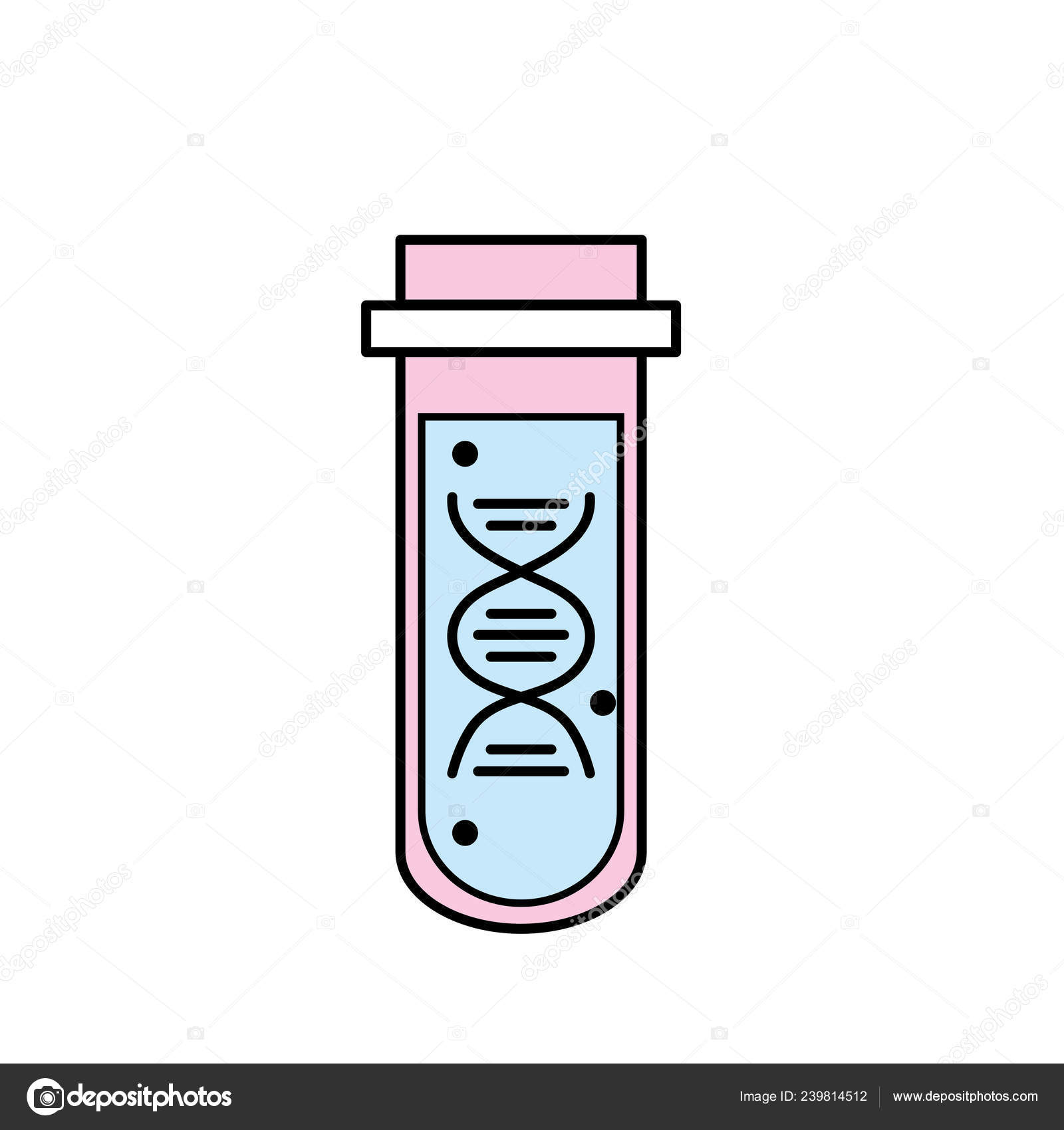 Dna Analysis Tube Science Diagnostic Vector Illustration Stock Vector ...