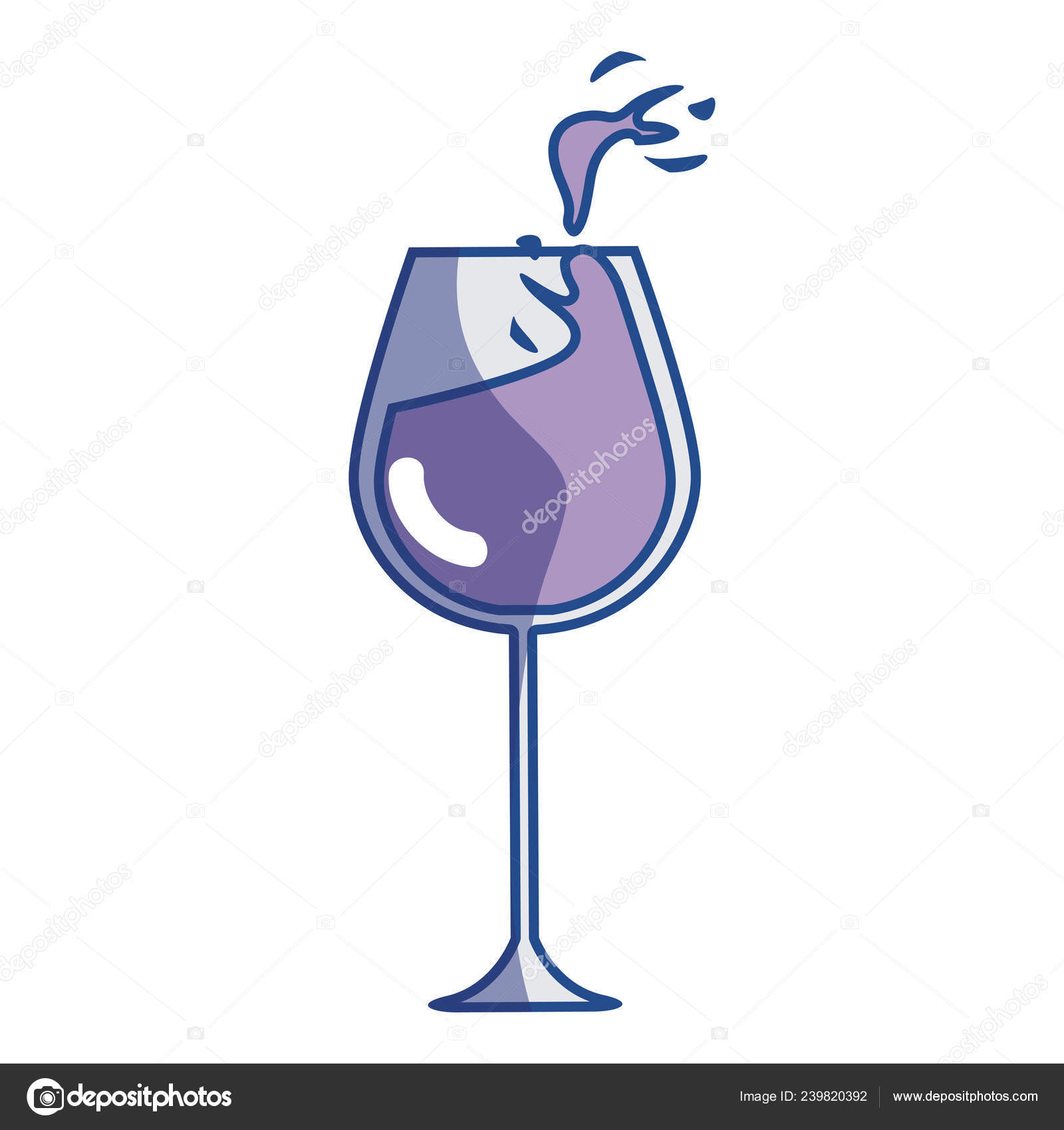 Glass Splashing Wine Icon Image Vector Ilustration Design Stock Vector ...