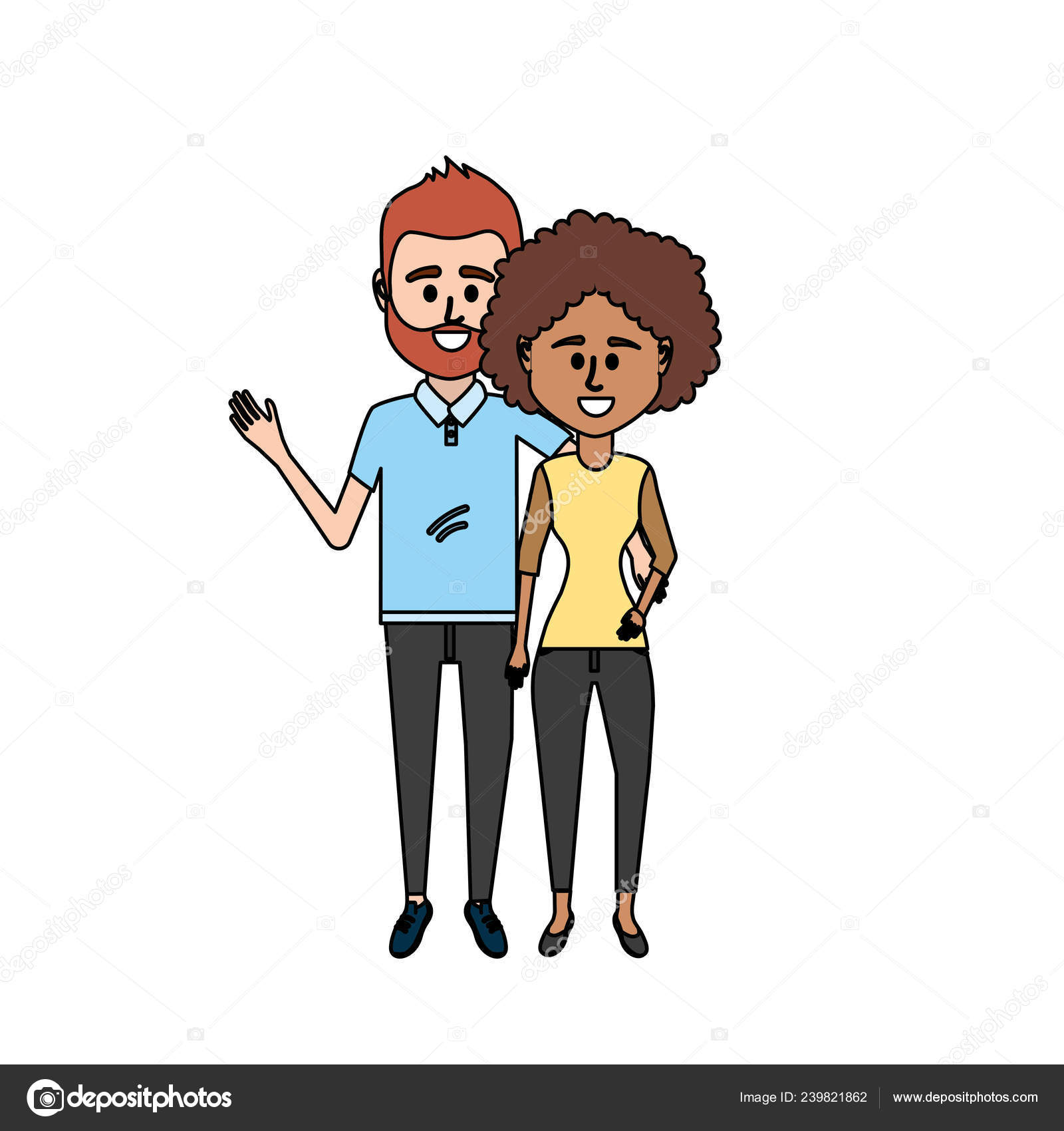 Couple Together Clouthes Design Vector Illustration Icon Stock Vector ...