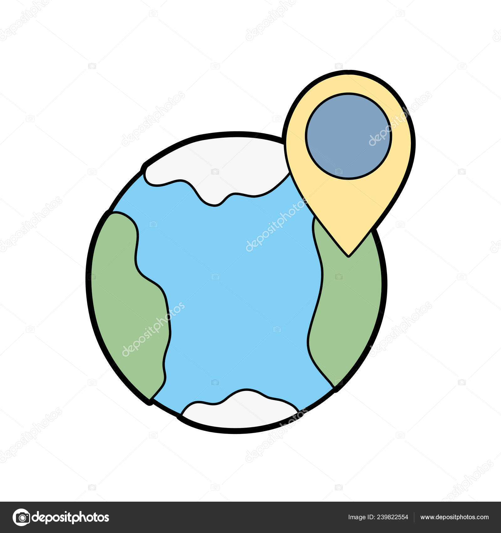 Earth Planet Point Location Vector Illustration Stock Vector Image by ...