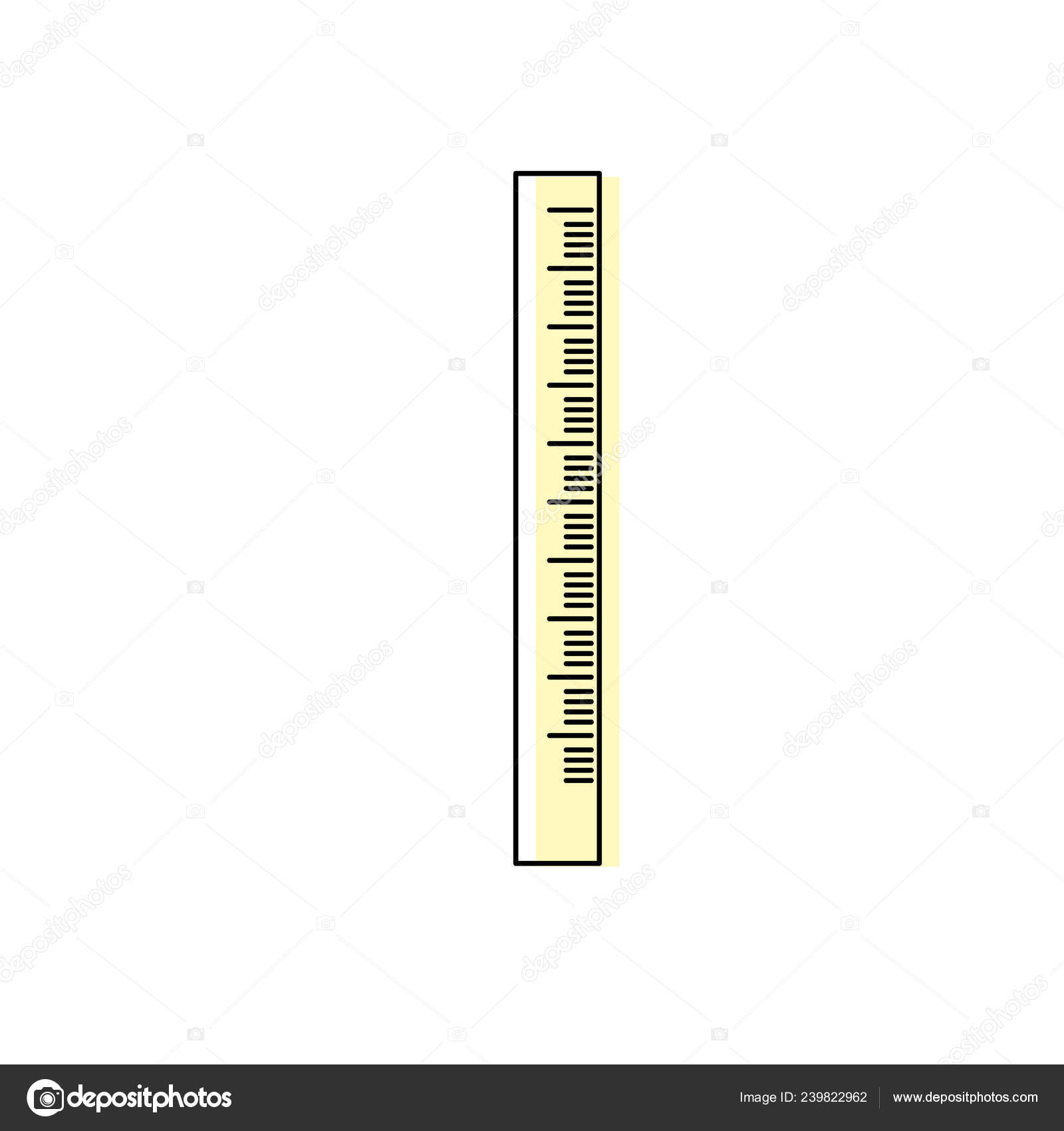 School Ruler Object Design Education Vector Illustration Stock Vector ...