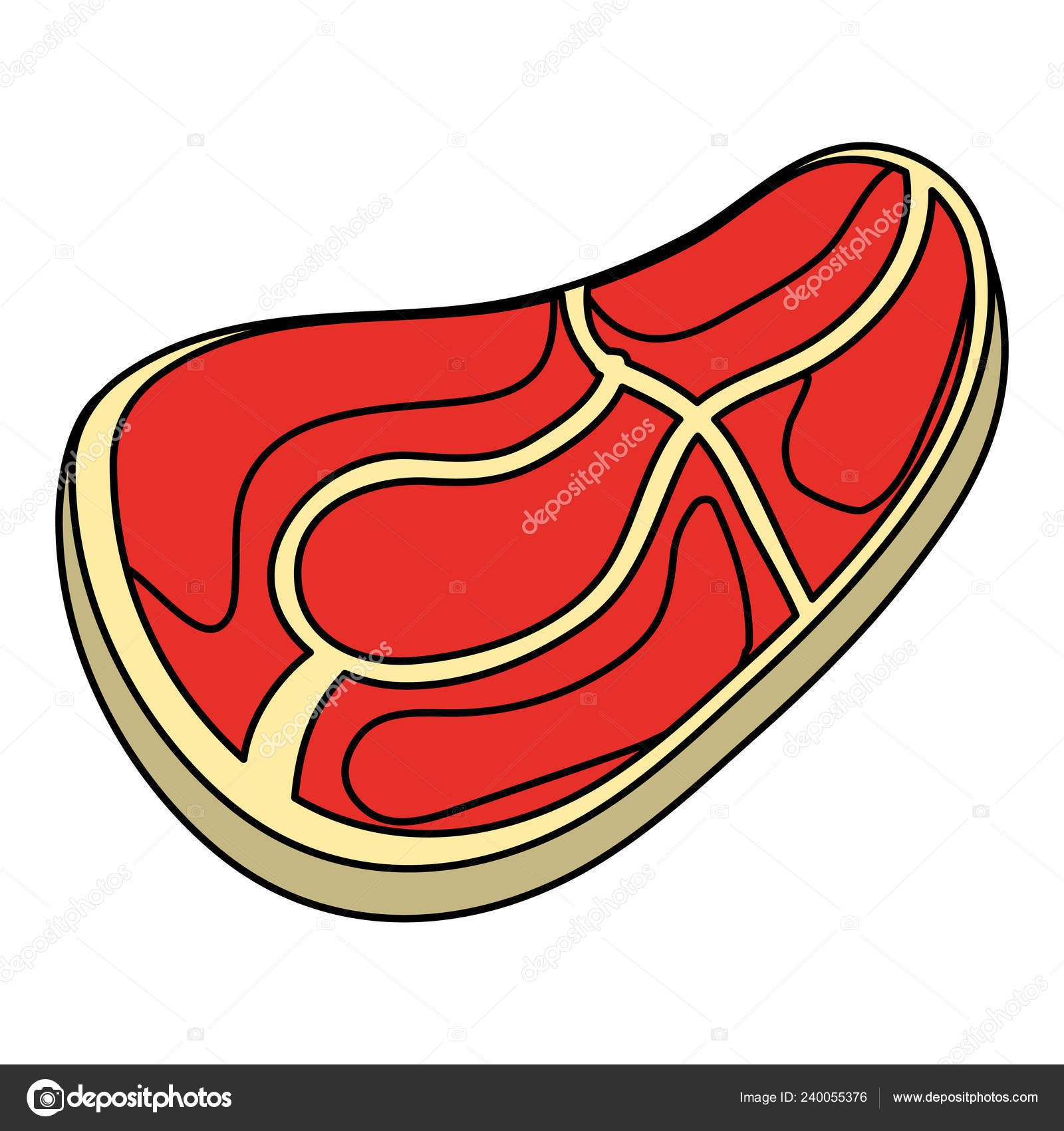 Warna Daging Segar Fillet Porsi Vektor Makanan Ilustrasi Vektor Stok ...