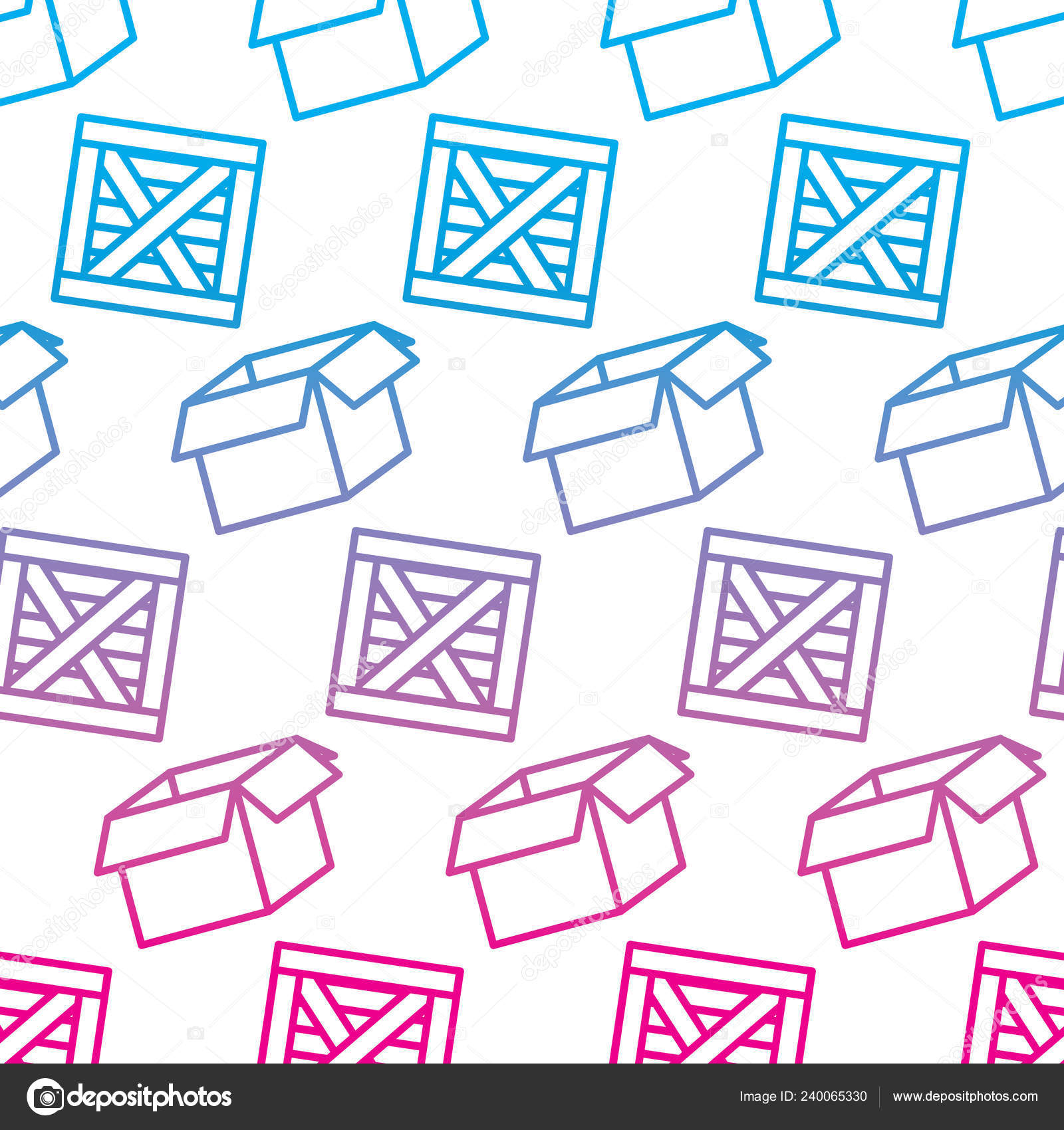 Boxes Packages Carton Wood Seamless Background Vector Illustration ...