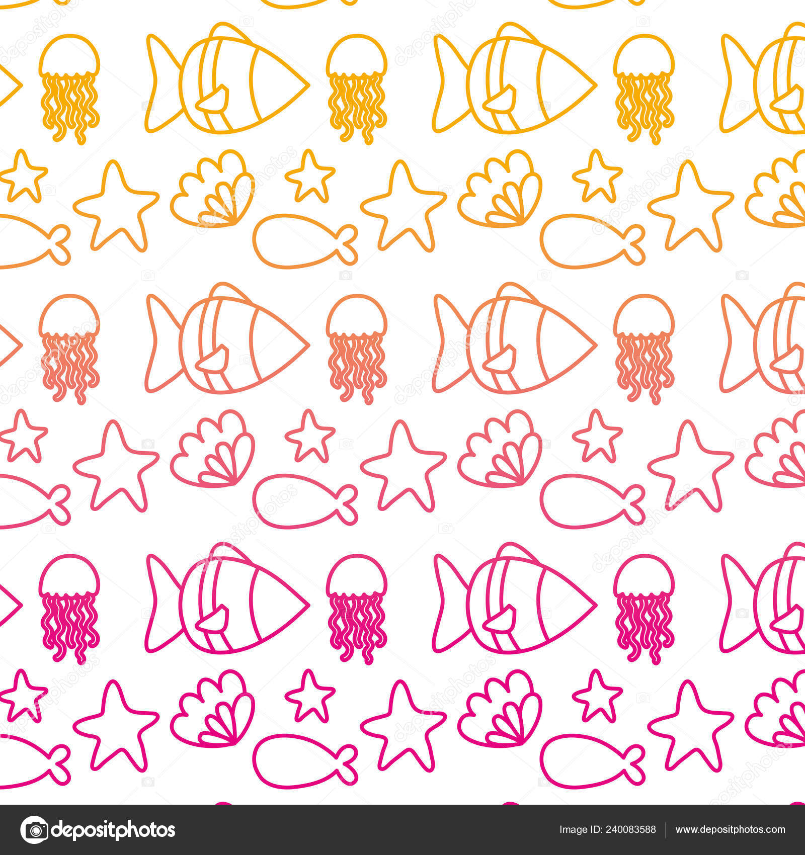 Degraded Line Nature Marine Animals Background Design Vector ...