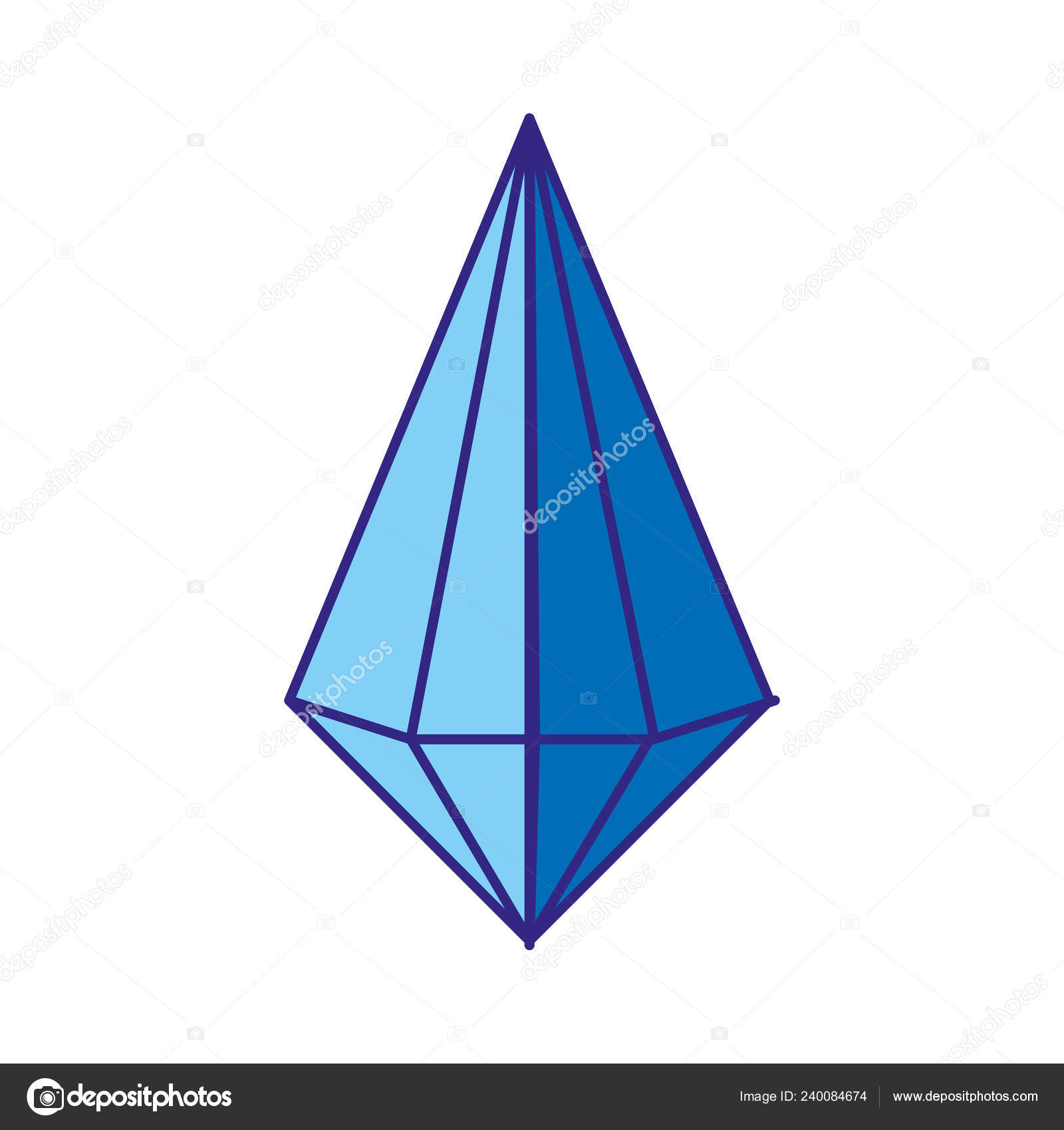 Duo Color Tetrahedron Graphic Geometric Shape Style Vector Illustration ...