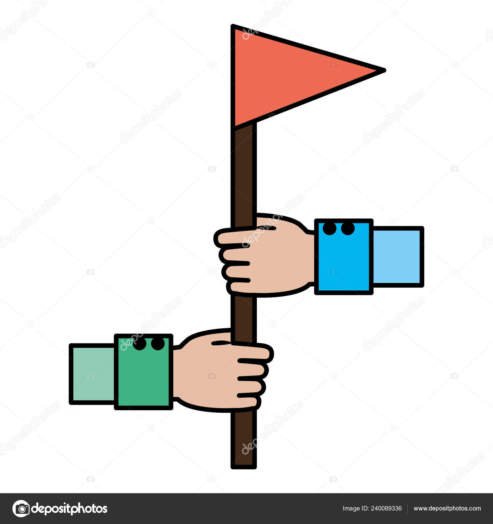 Color Businessmen Event Flag Celebration Vector Illustration Stock ...