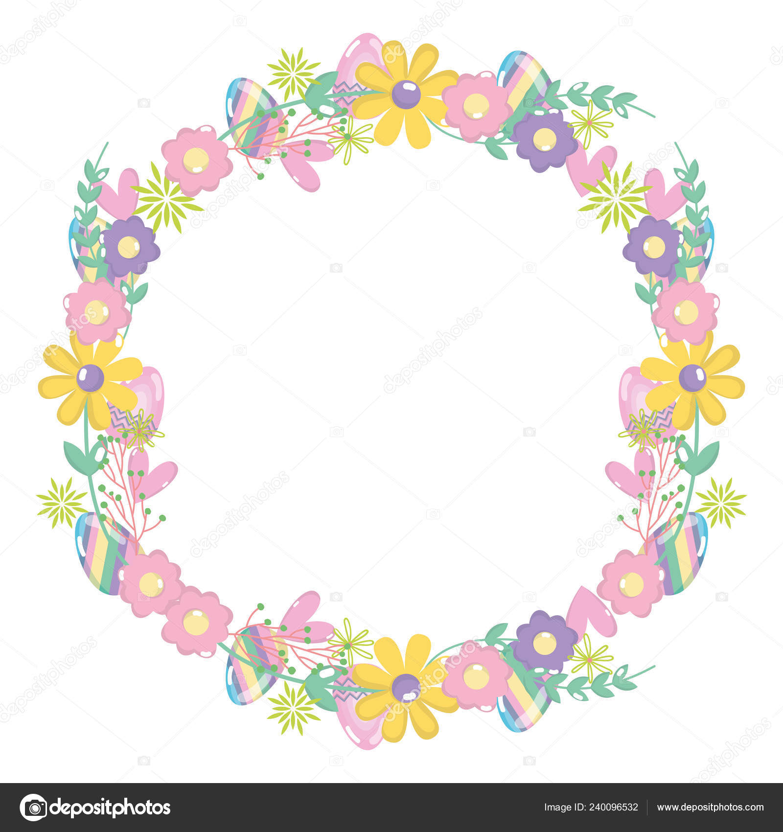 Circle Beautiful Flowers Petals Design Vector Illustration Stock Vector ...