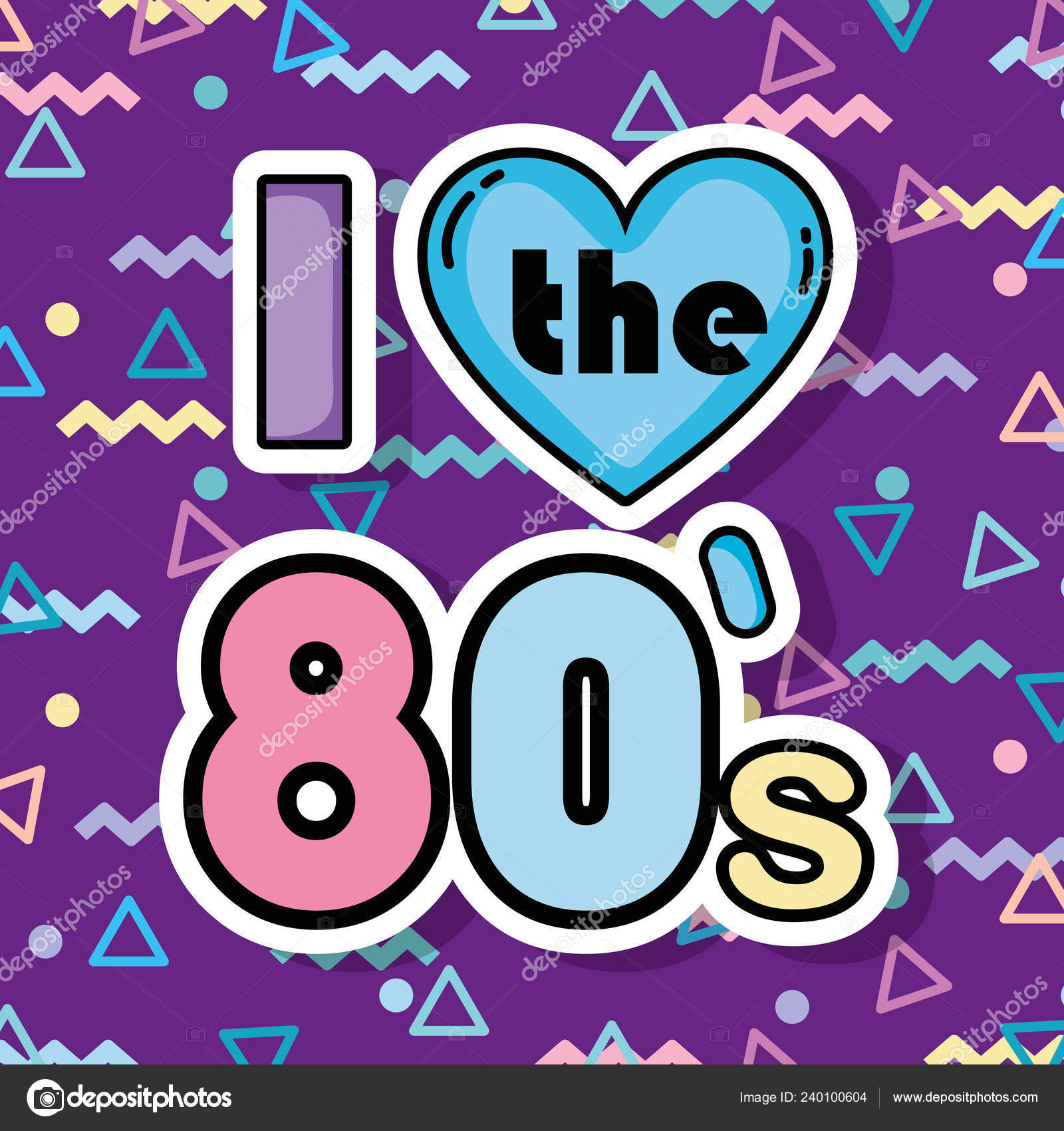 Love 80S Pop Art Cartoons Vector Illustration Graphic Design Stock ...