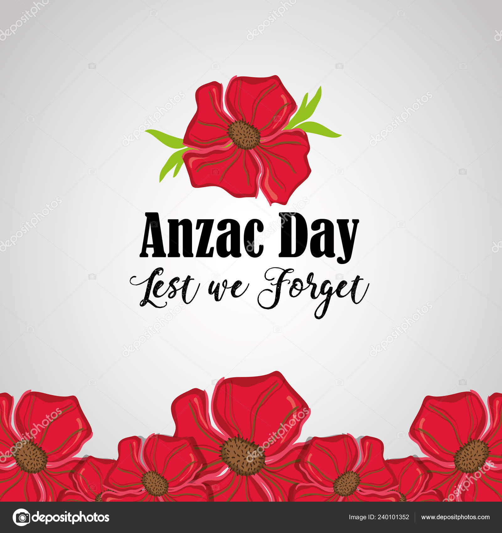 Anzac Holiday Military Remembrance War Vector Illustration Stock Vector ...