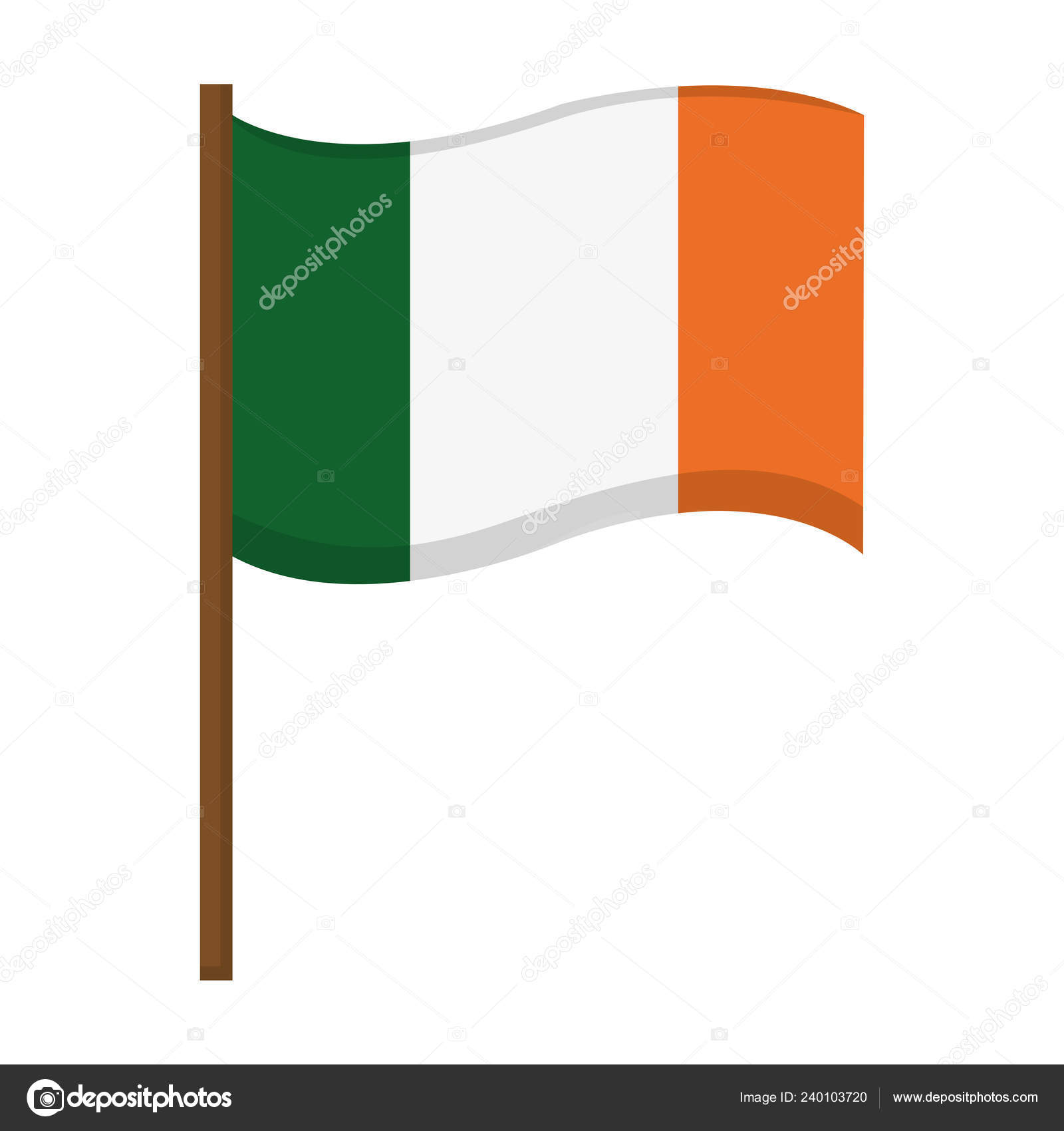 Ireland Flag National Patriot Symbol Vector Illustration Stock Vector ...