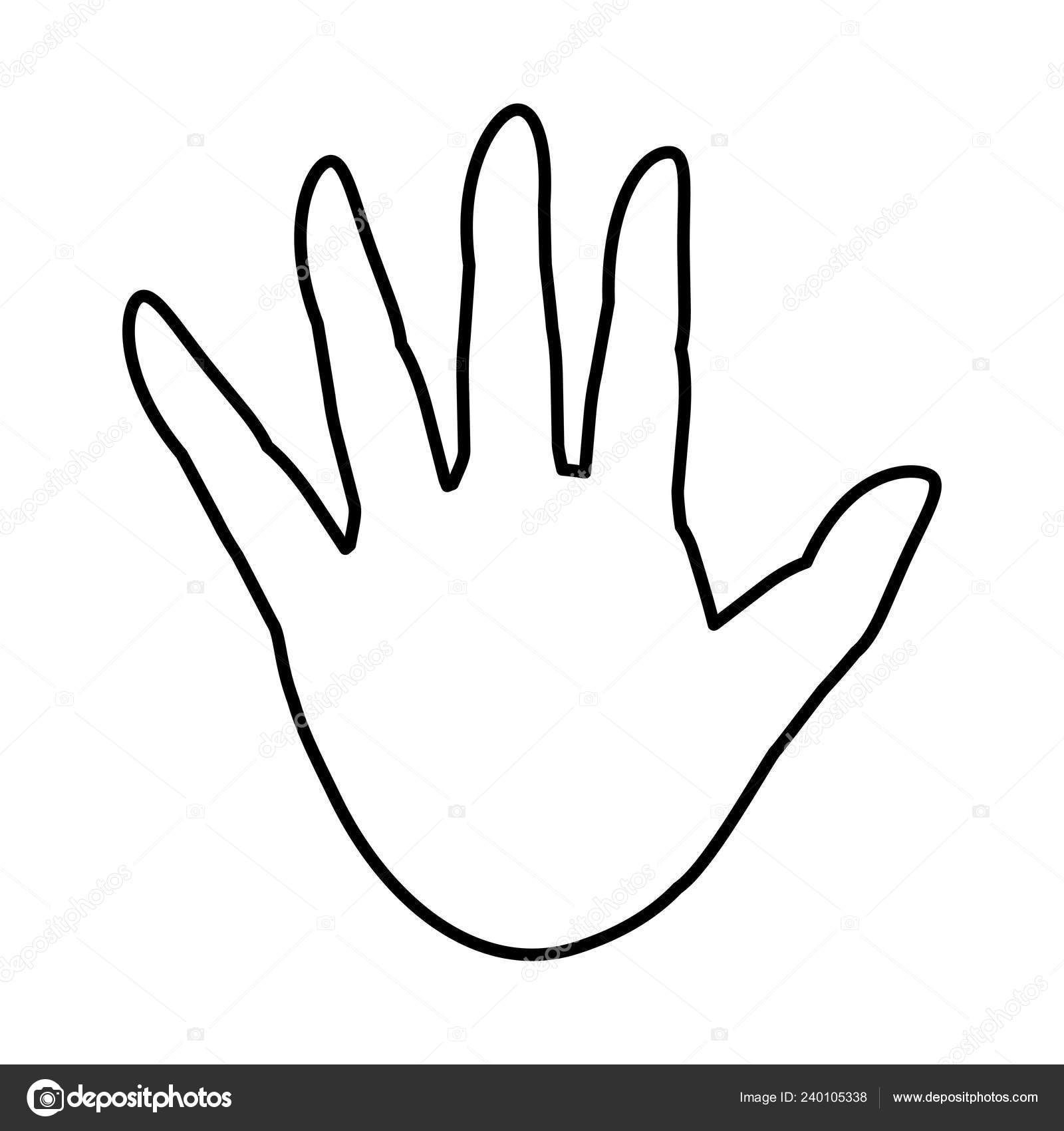 Línea Mano Palma Con Stop Gesto Signo Vector Ilustración Vector de ...