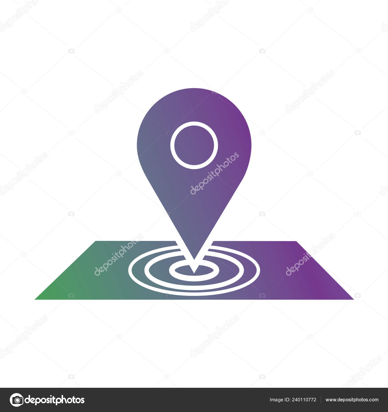Line Map Location Symbol Destination Vector Illustration Stock Vector ...