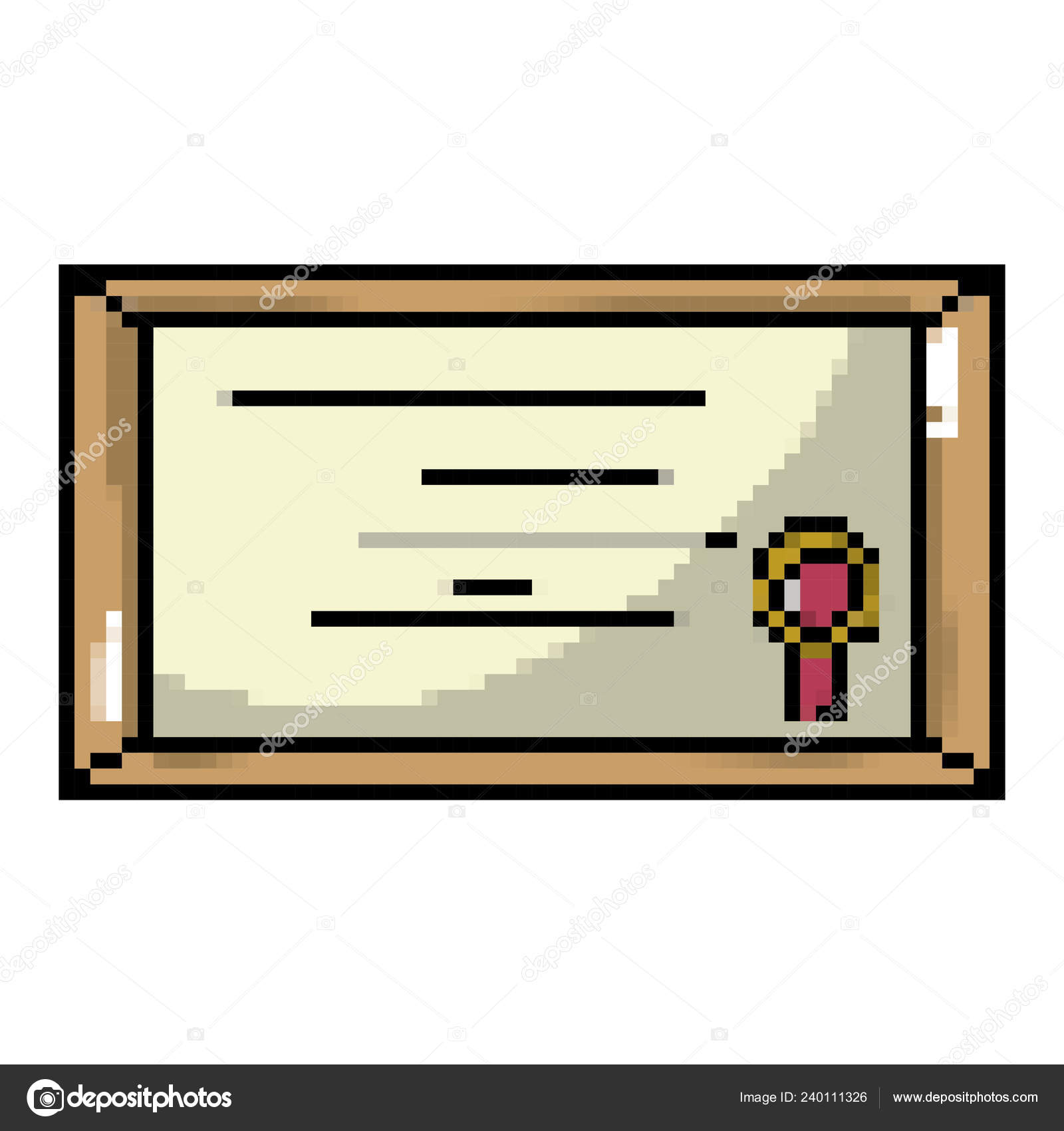 Diploma Graduation Certificate Wood Frame Vector Illustration Stock ...