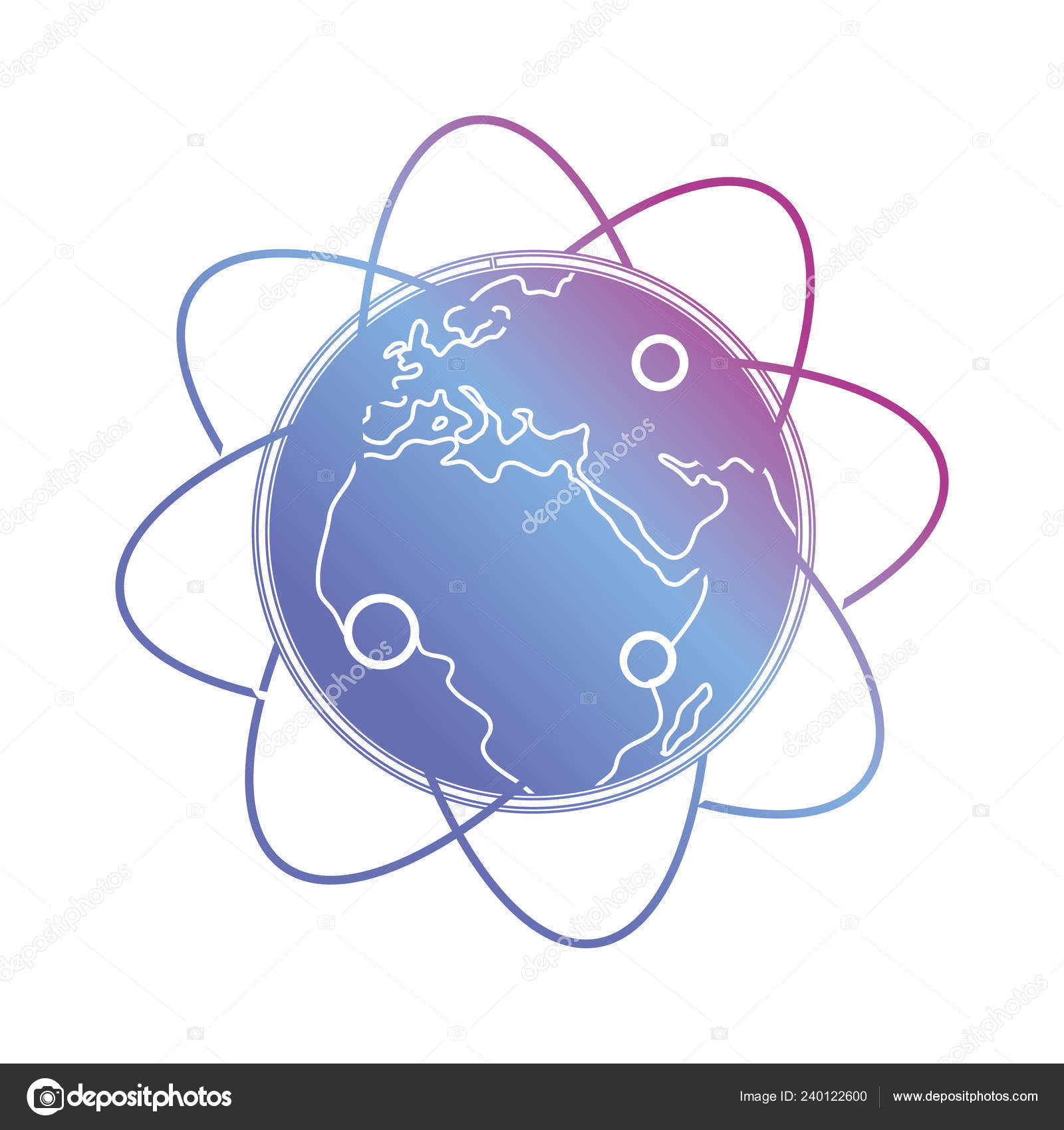 Line Earth Planet Orbits Arrow Vector Illustration Stock Vector Image ...