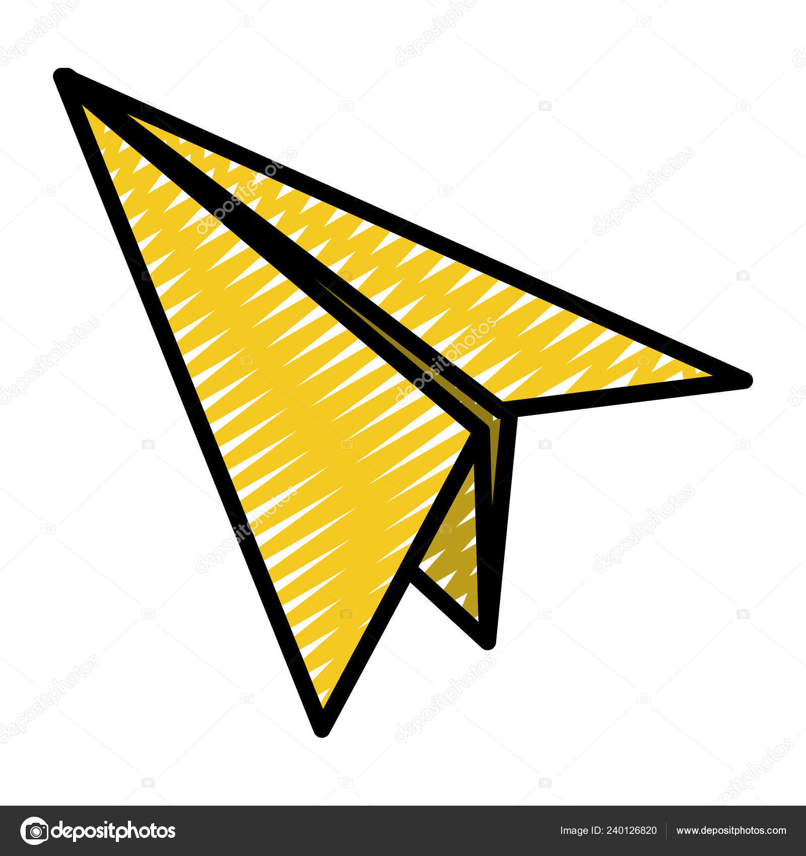 Doodle Paper Airplane Fly Origami Object Vector Illustration Stock ...