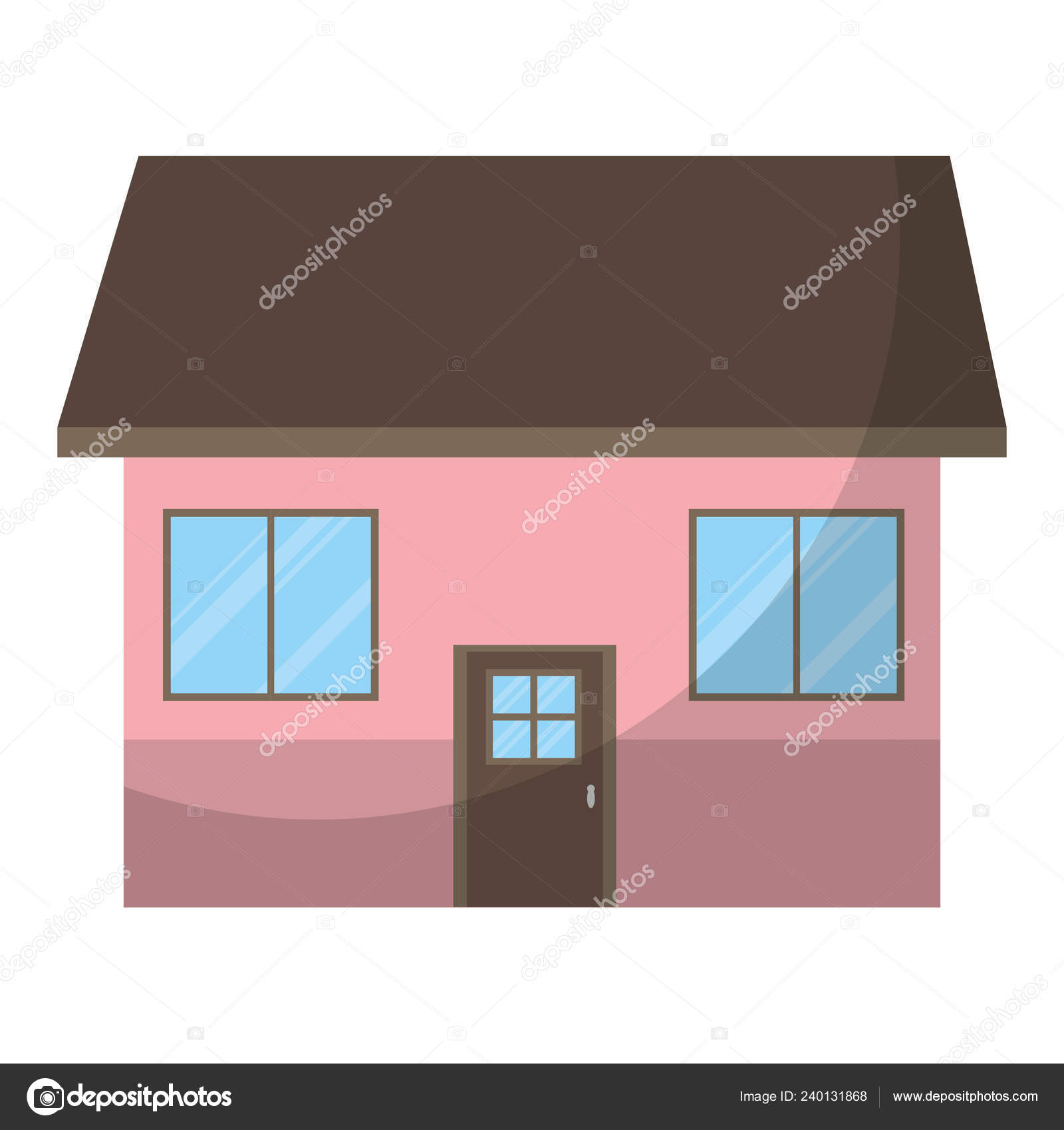 Nice Architecture House Roof Windows Vector Illustration Stock Vector ...
