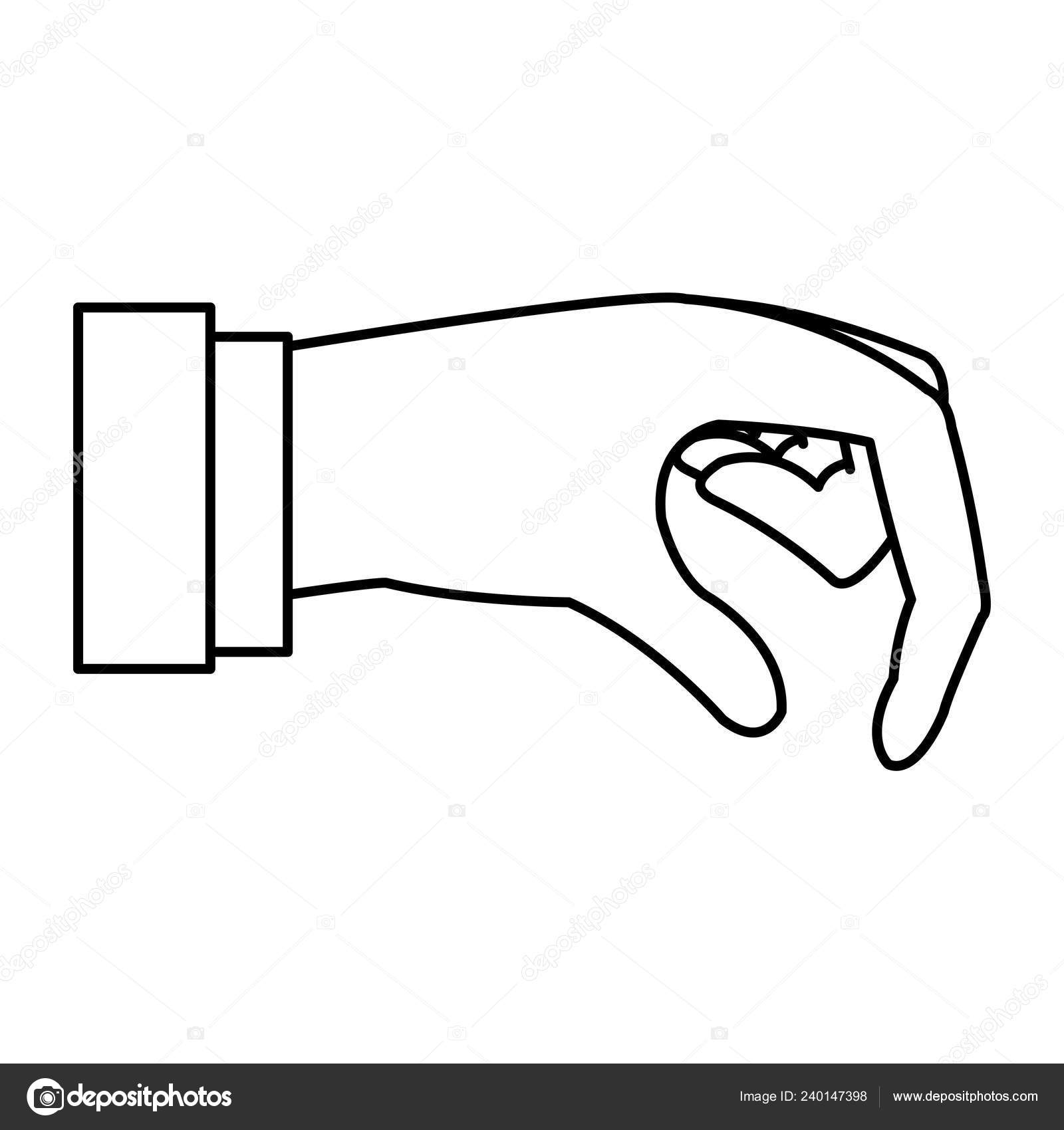 Line Businessman Hand Gesture Fingers Sign Vector Illustration Stock ...
