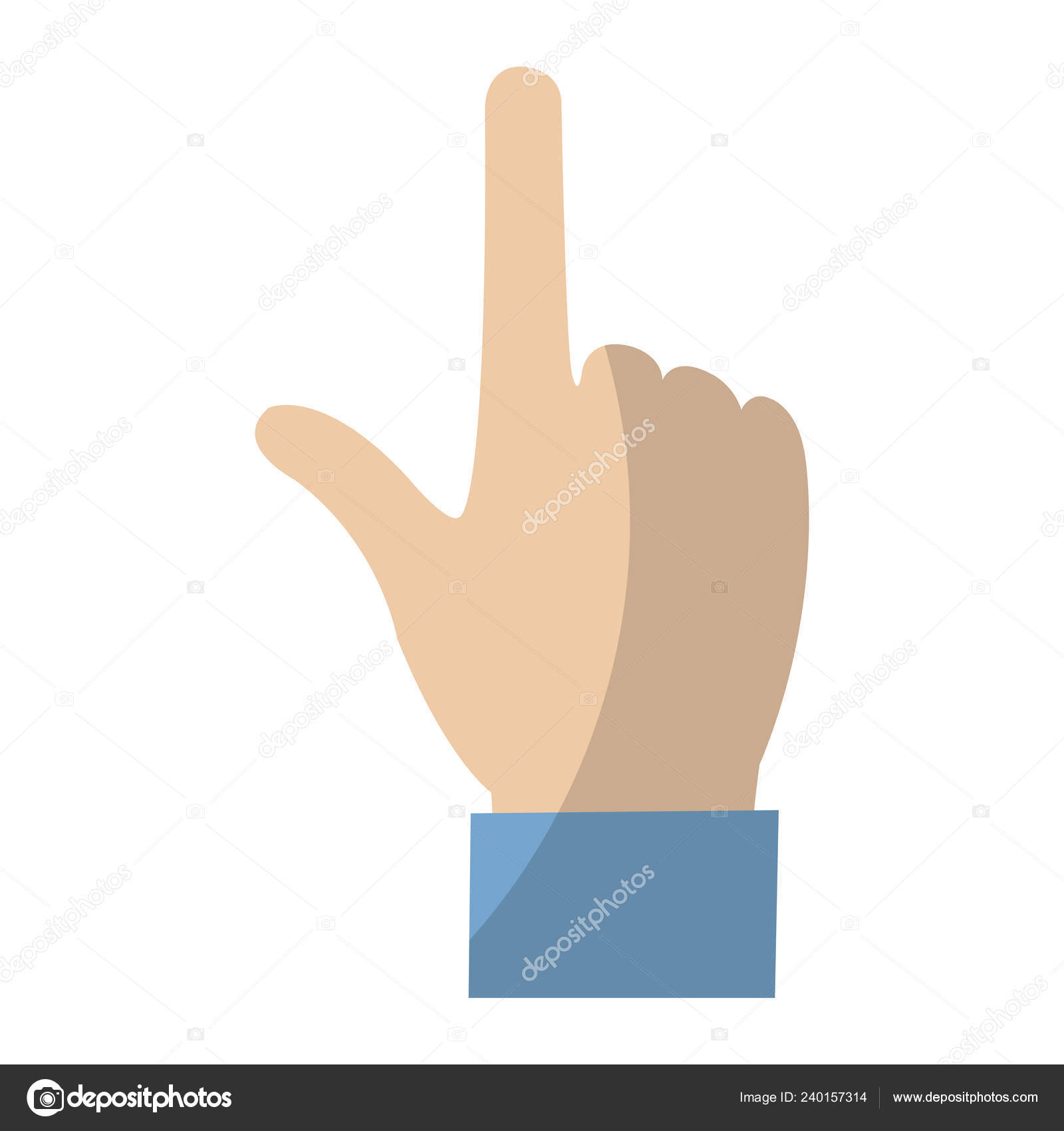Index Finger Gesture Sign Vector Illustration Stock Vector Image by ...