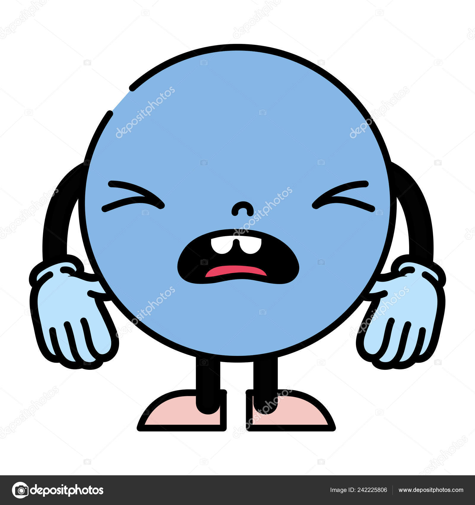 Color Pity Emoji Character Arms Legs Vector Illustration Stock Vector ...