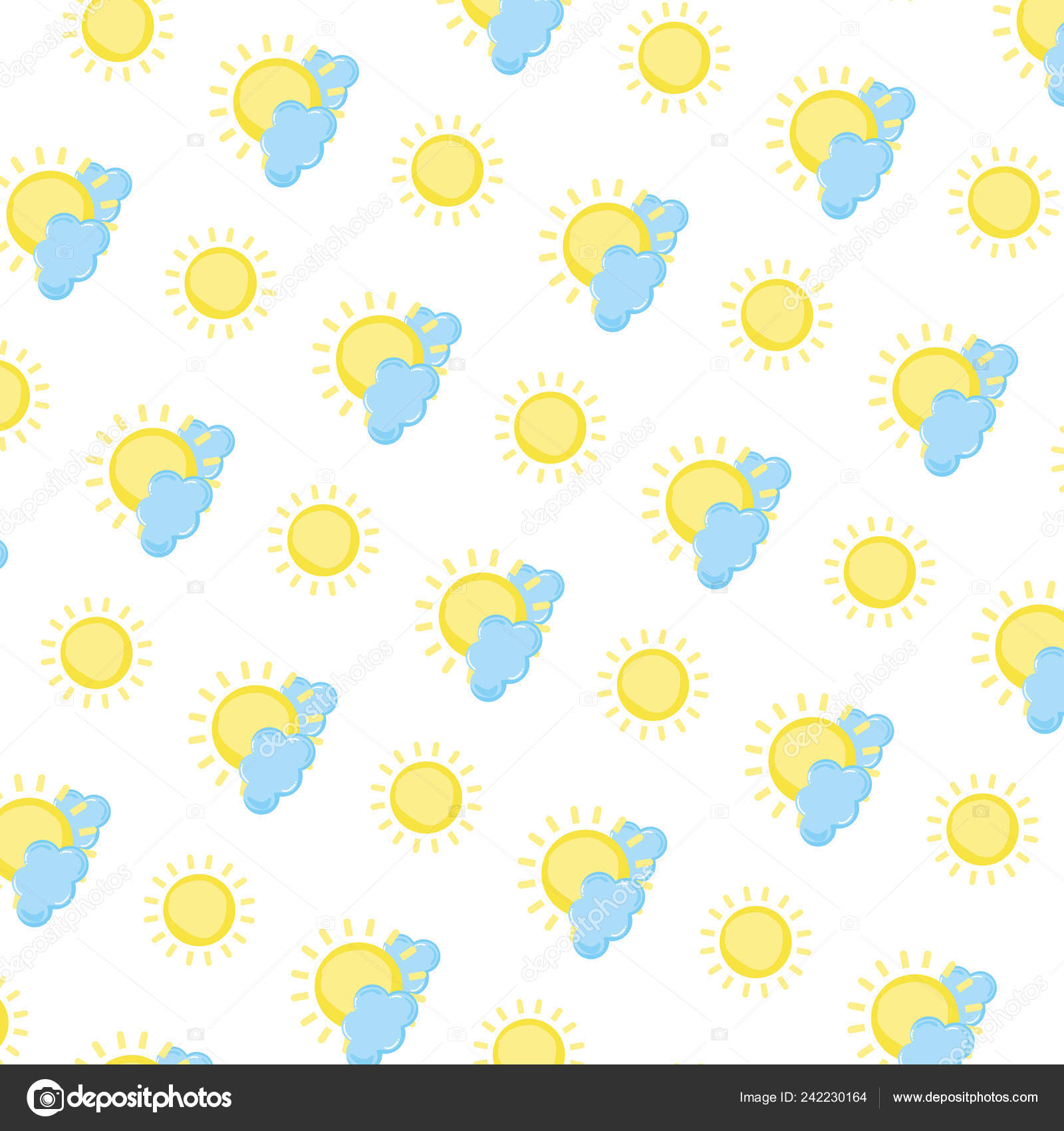 Sun Spring Weather Clouds Background Vector Illustration Stock Vector ...