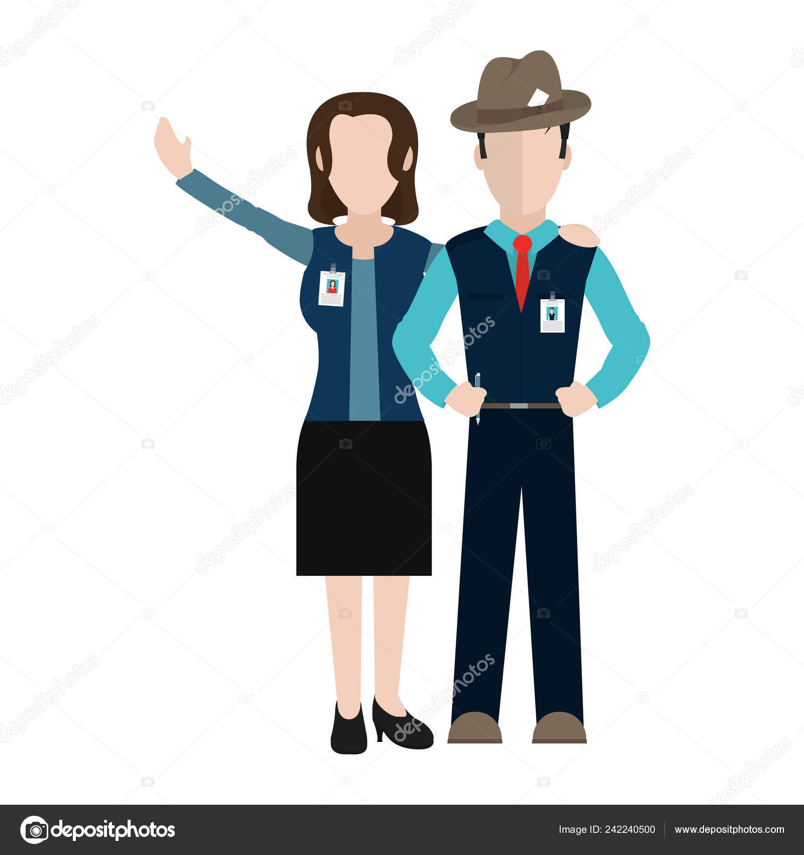 Professional Woman Man Together Work Vector Illustration Stock Vector ...