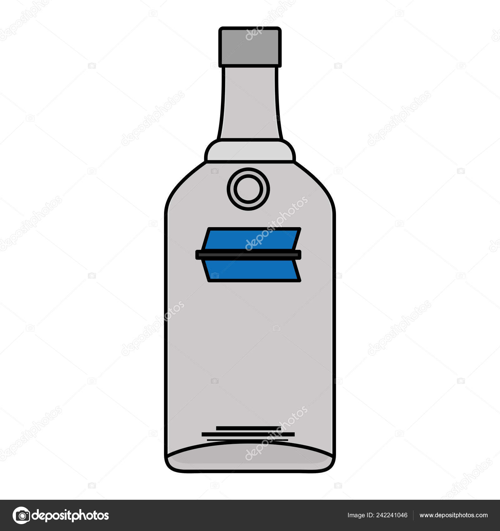 Color Vodka Licor Botella Alcohol Bebida Vector Ilustración Vector de ...