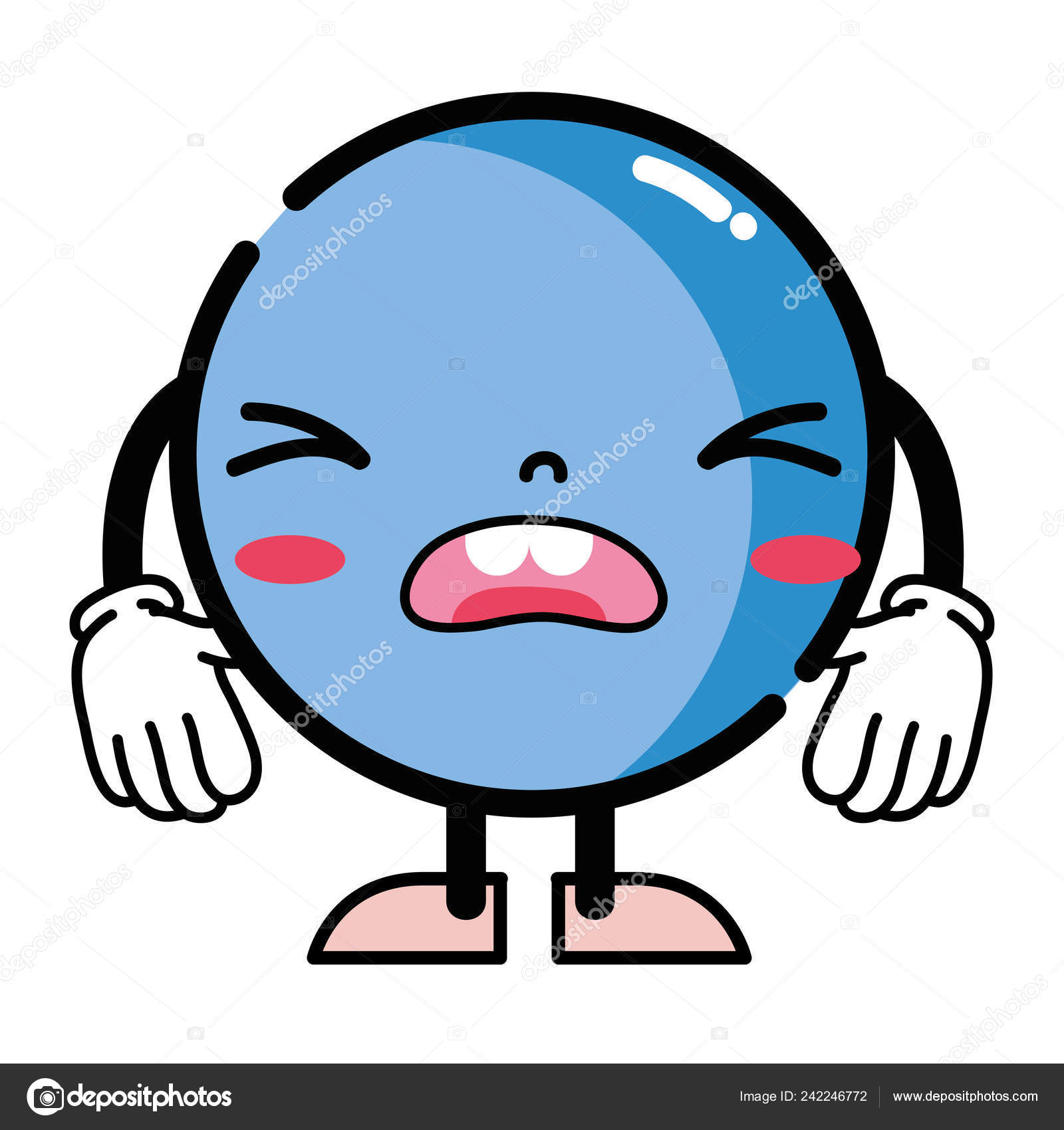 Pity Emoji Character Arms Legs Vector Illustration Stock Vector Image ...