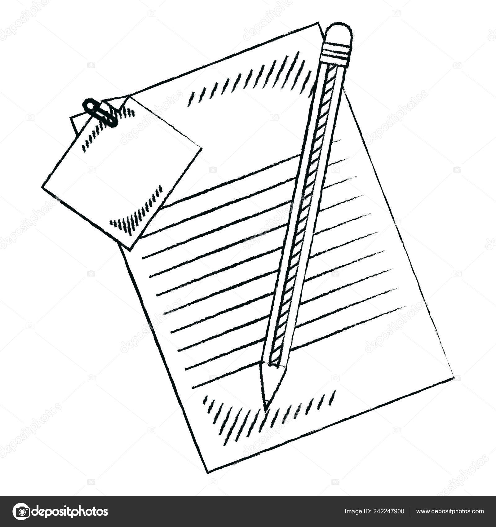 Paper And Pencil Clipart Black And White