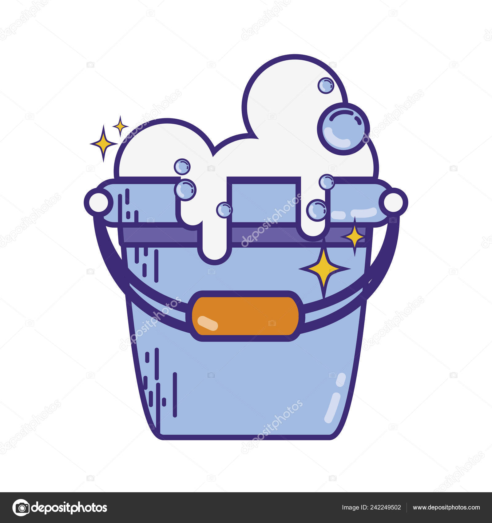 Laundry Pail Detergent Bubbles Clean Vector Illustration Stock Vector ...