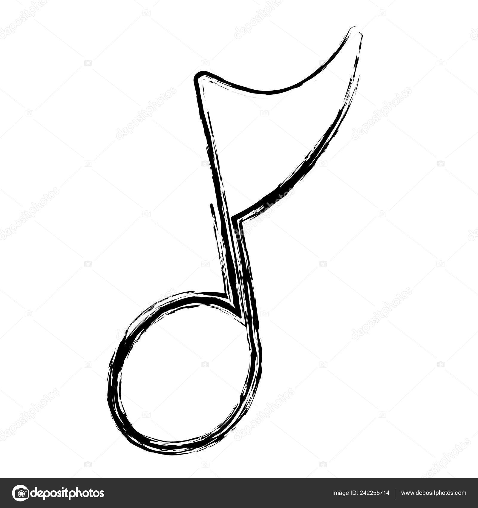 Grunge Musical Quaver Note Sign Sound Vector Illustration Stock Vector ...