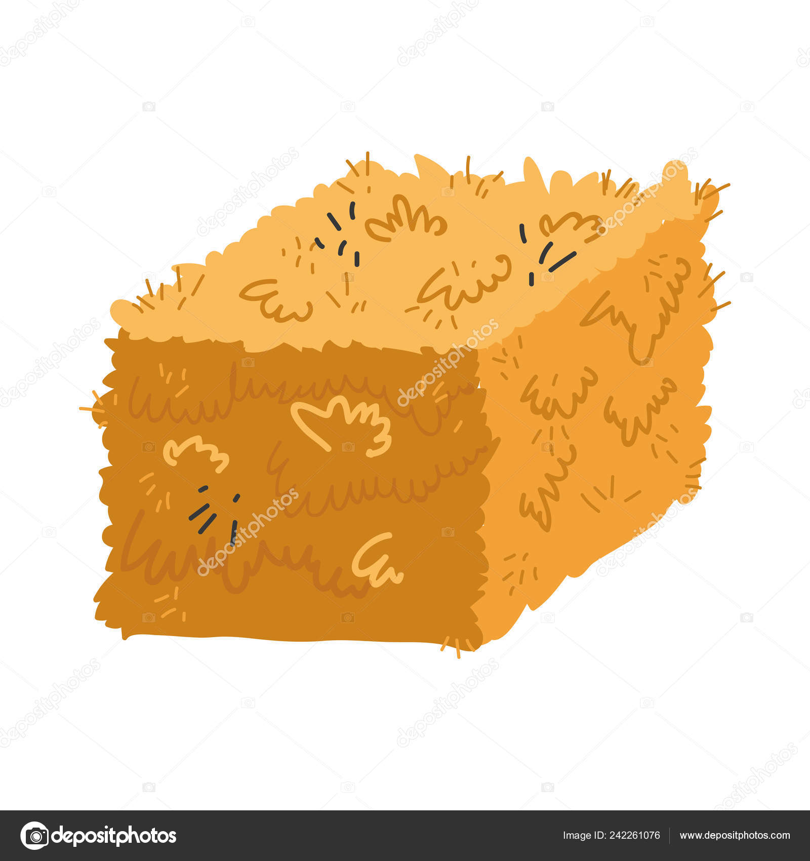 Farm Straw Bale Nature Agriculture Vector Illustration Stock Vector by ...