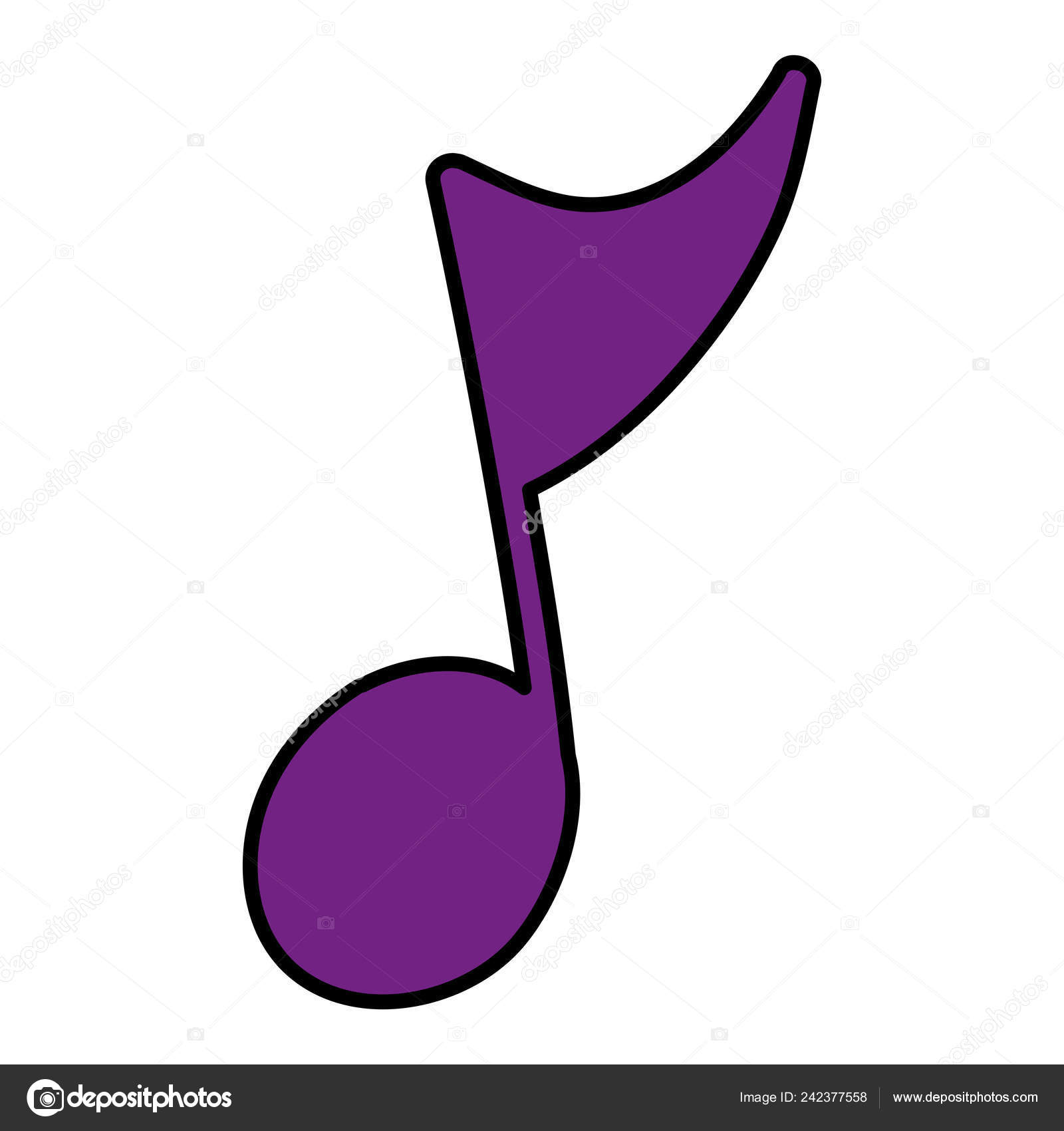Color Musical Quaver Nota Signo Sonido Vector Ilustración Vector de ...