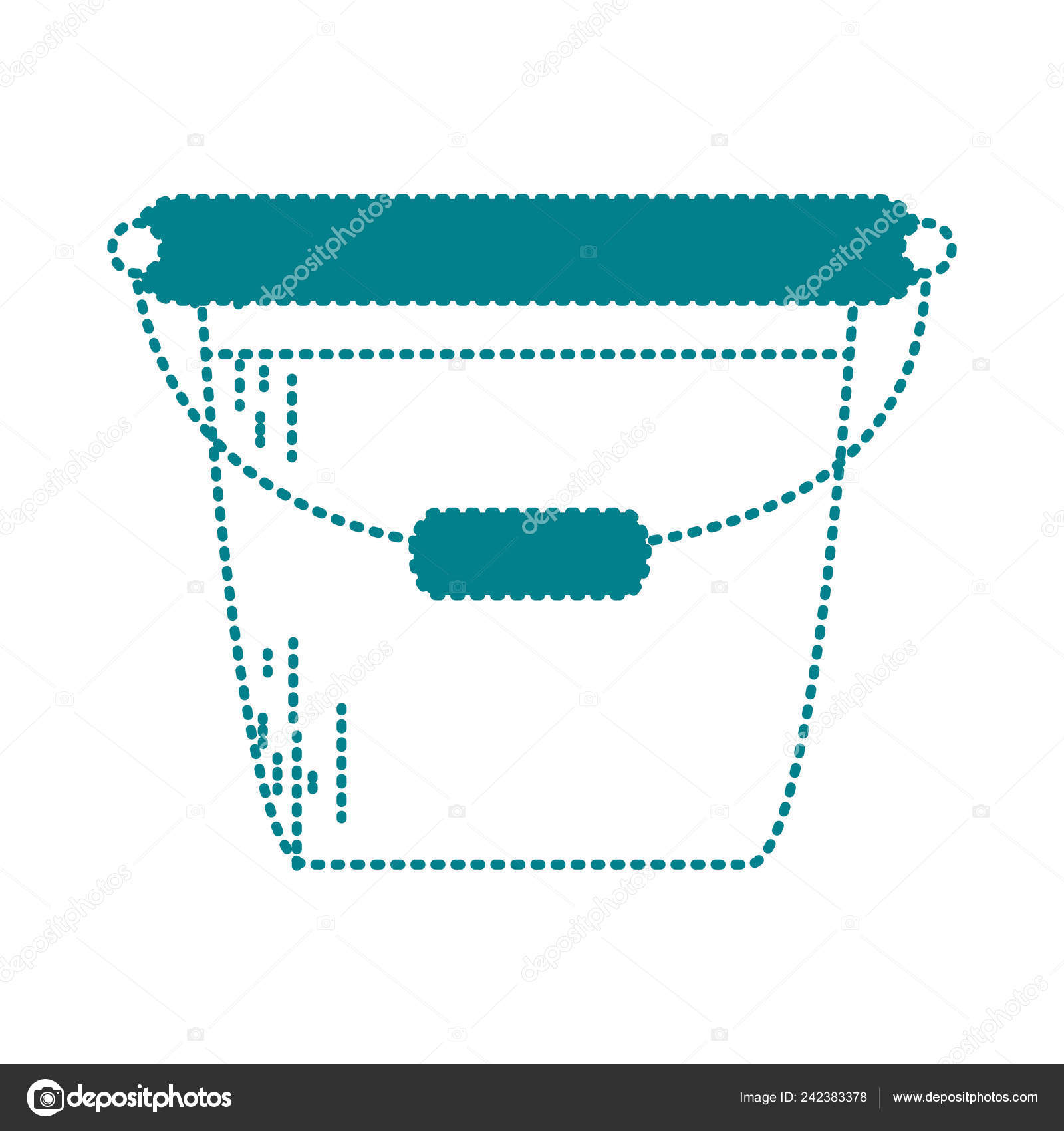 Dotted Shape Pail Plastic Object Clean House Vector Illustration Stock ...