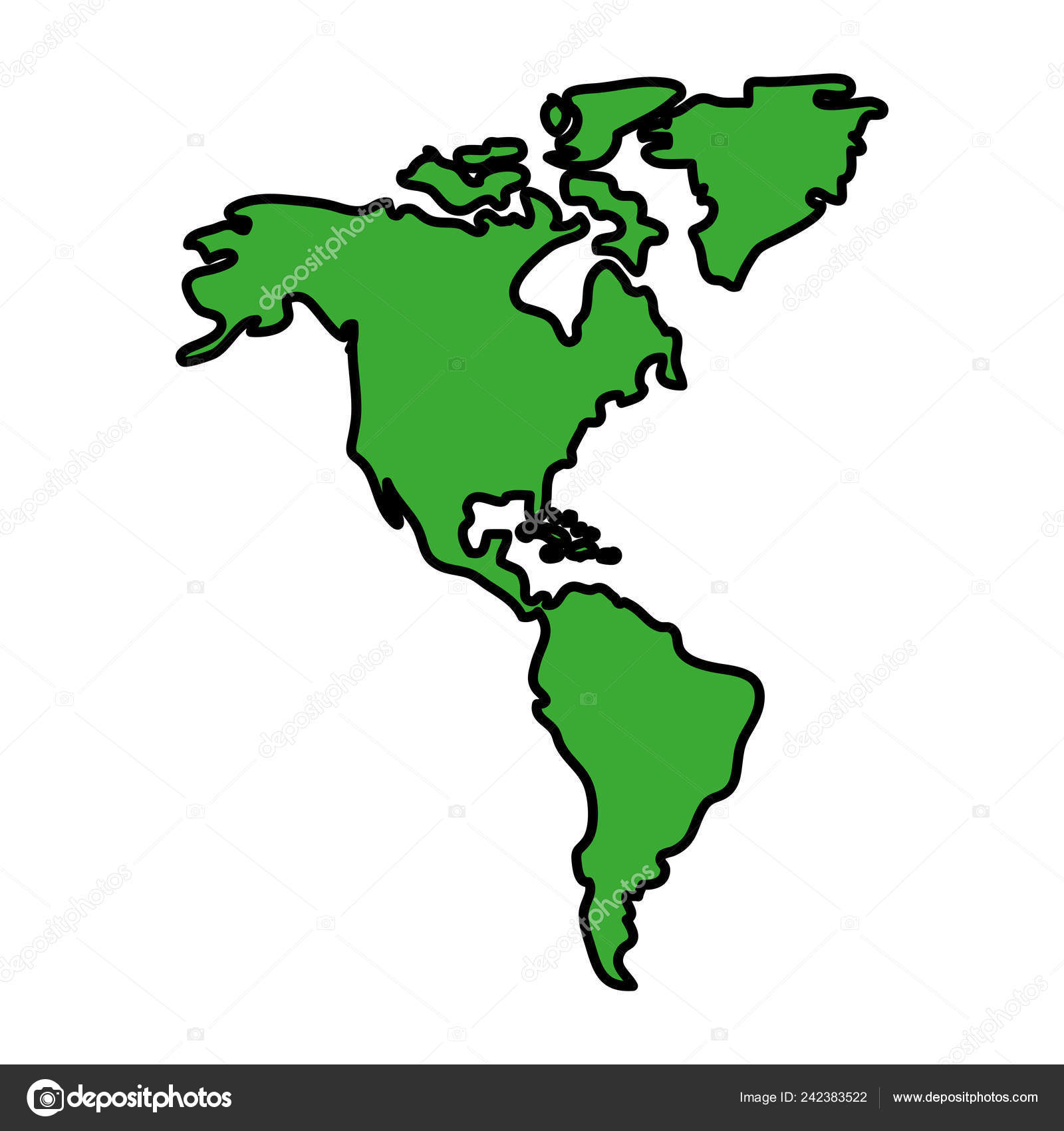 Color Global América Mapa Geografía Continente Vector Ilustración ...