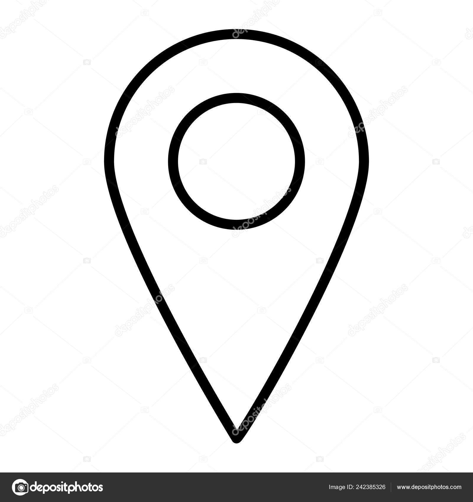 Lijn Locatie Symbool Kaart Geografie Richting Vectorillustratie ...