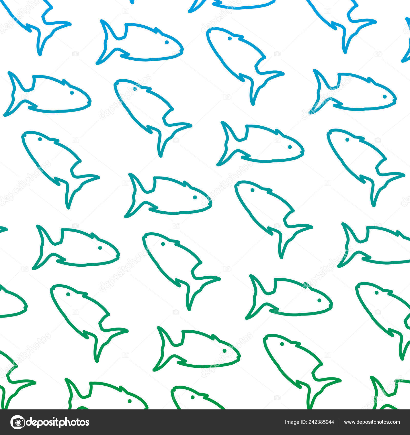 Línea Degradada Peces Atún Tropical Fondo Animal Vector Ilustración ...