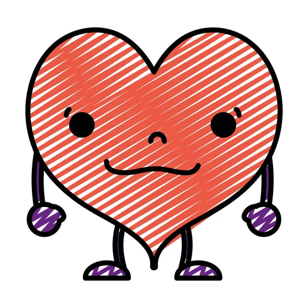 Kawaii Curious Heart Arms Legs Vector Illustration Stock Vector by ...