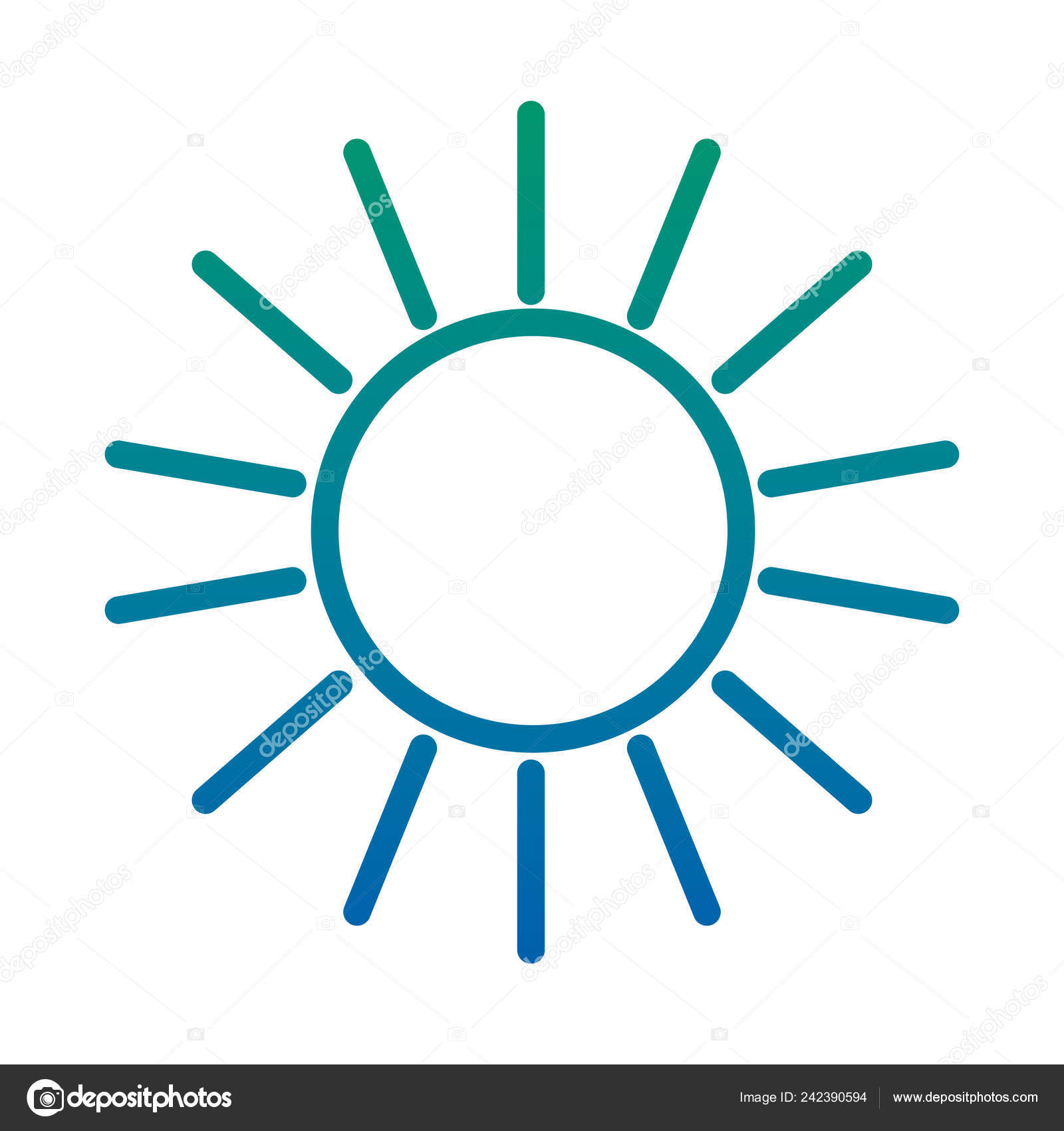 Línea Degradada Brillo Sol Rayo Tiempo Icono Vector Ilustración Vector ...