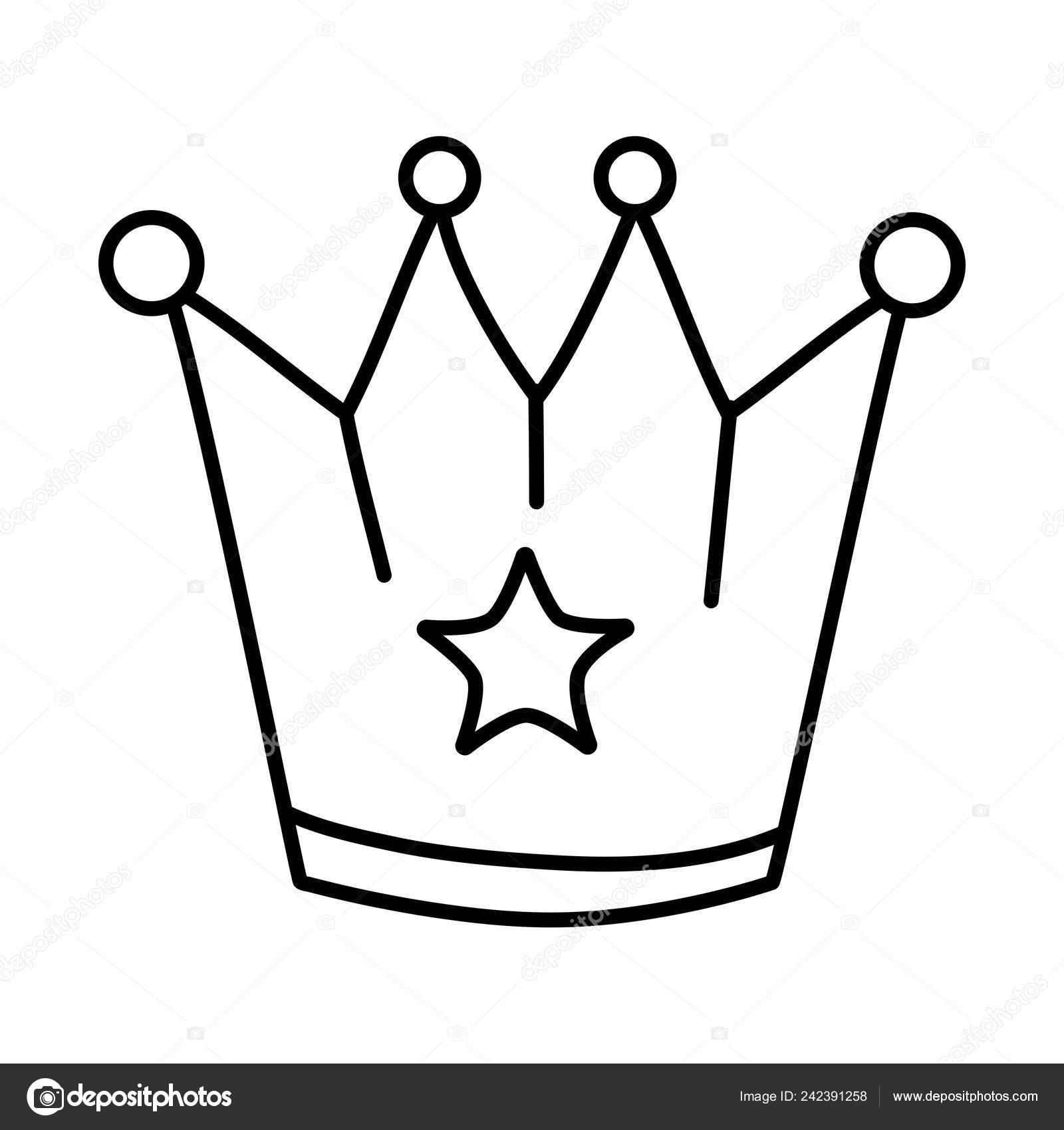 Line Metal Crown Object Stars Design Vector Illustration Stock Vector ...