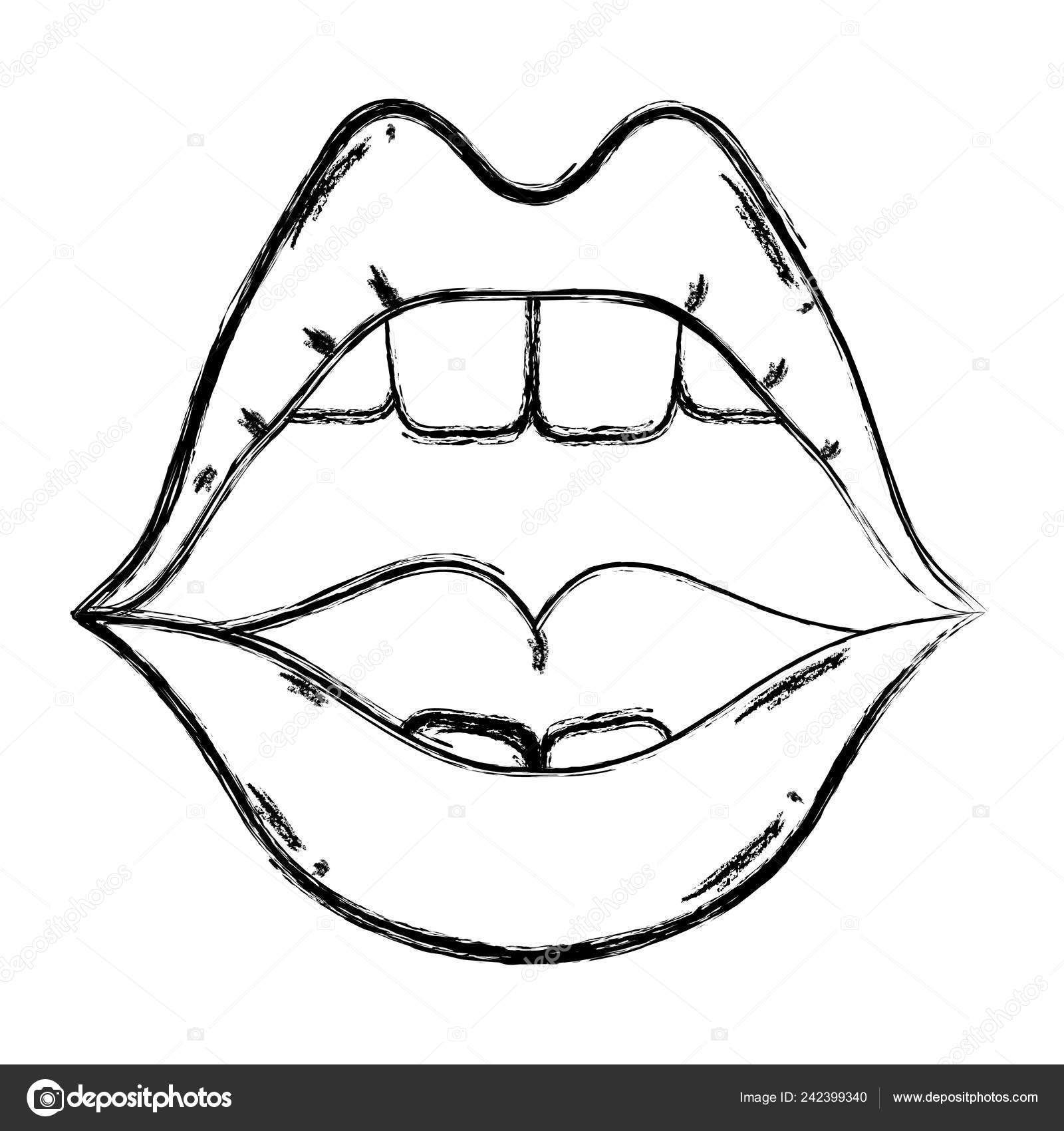 Open Lips Coloring Page