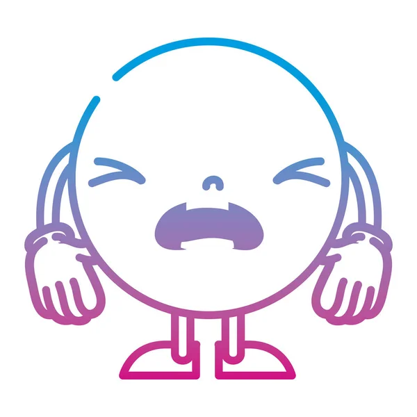 Degraded Line Crying Emoji Character Arms Legs Vector Illustration ...
