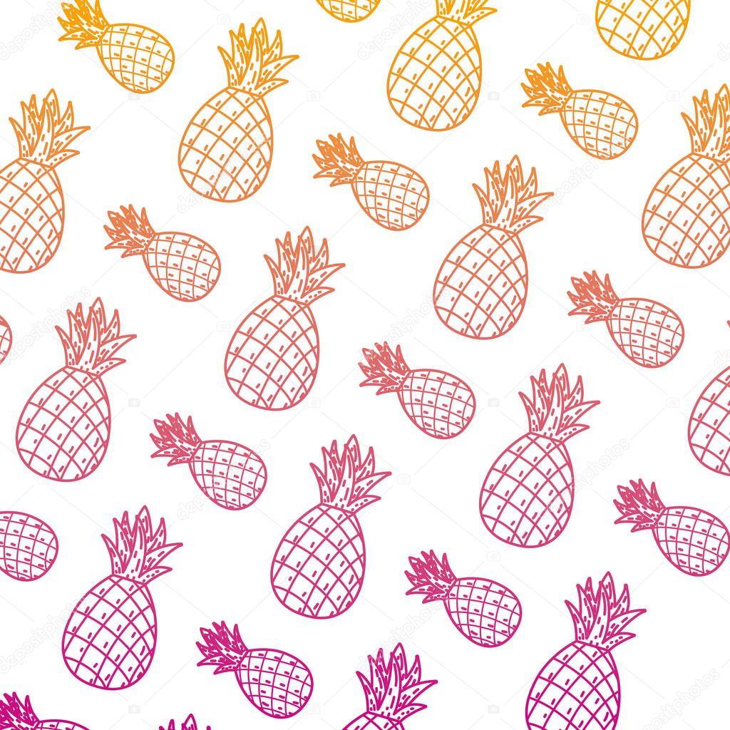 línea degradada deliciosa piña fruta fresca fondo vector ilustración 2023