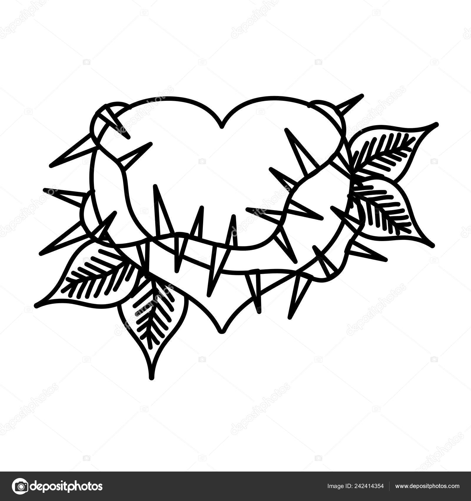 Drawings Of Hearts With Thorns