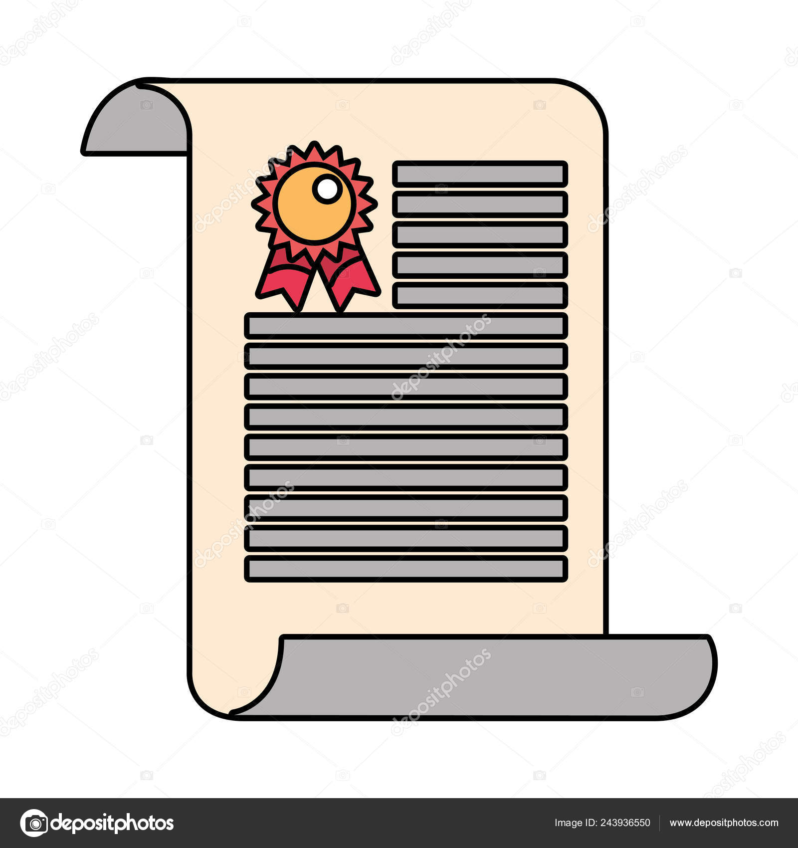 Study Element Certificate Diploma Cartoon Vector Illustration Graphic ...