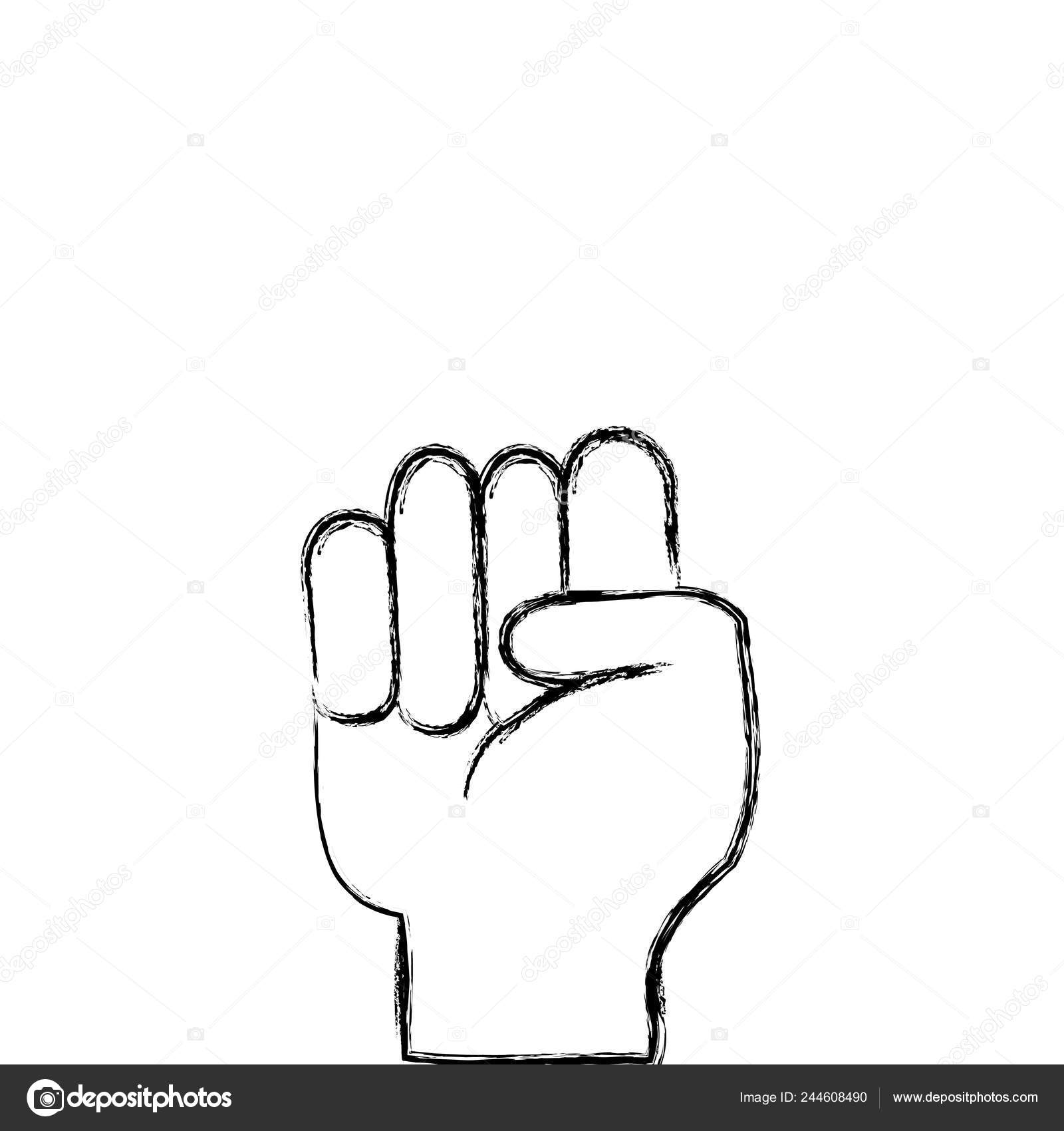 Figure Hand Oppose Gesture Symbol Communication Vector Illustration ...