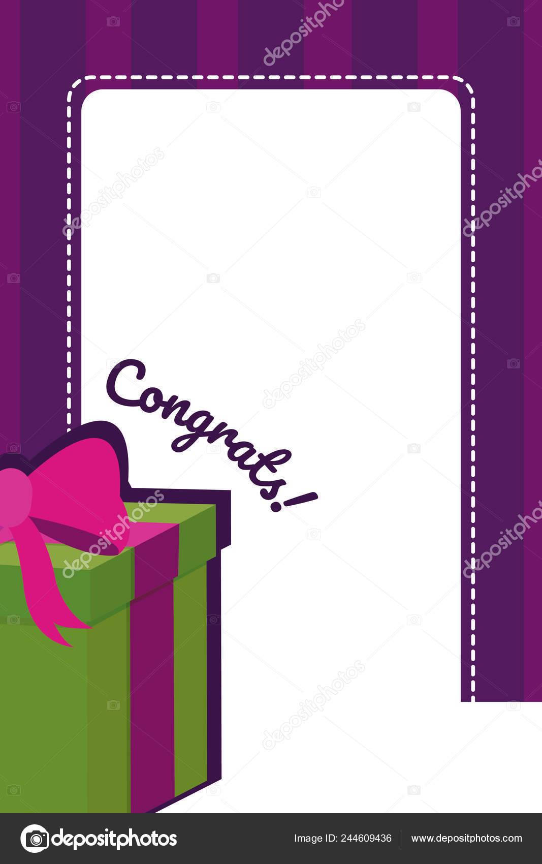 Congratulation Blank Note Gift Box Colorful Vector Illustration Graphic ...