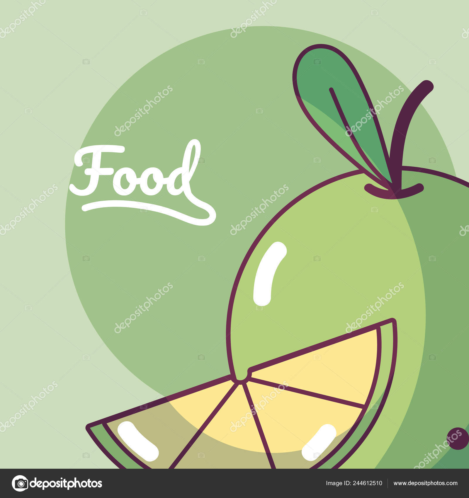 Citric Lemon Natural Fresh Cartoon Vector Illustration Graphic Design ...